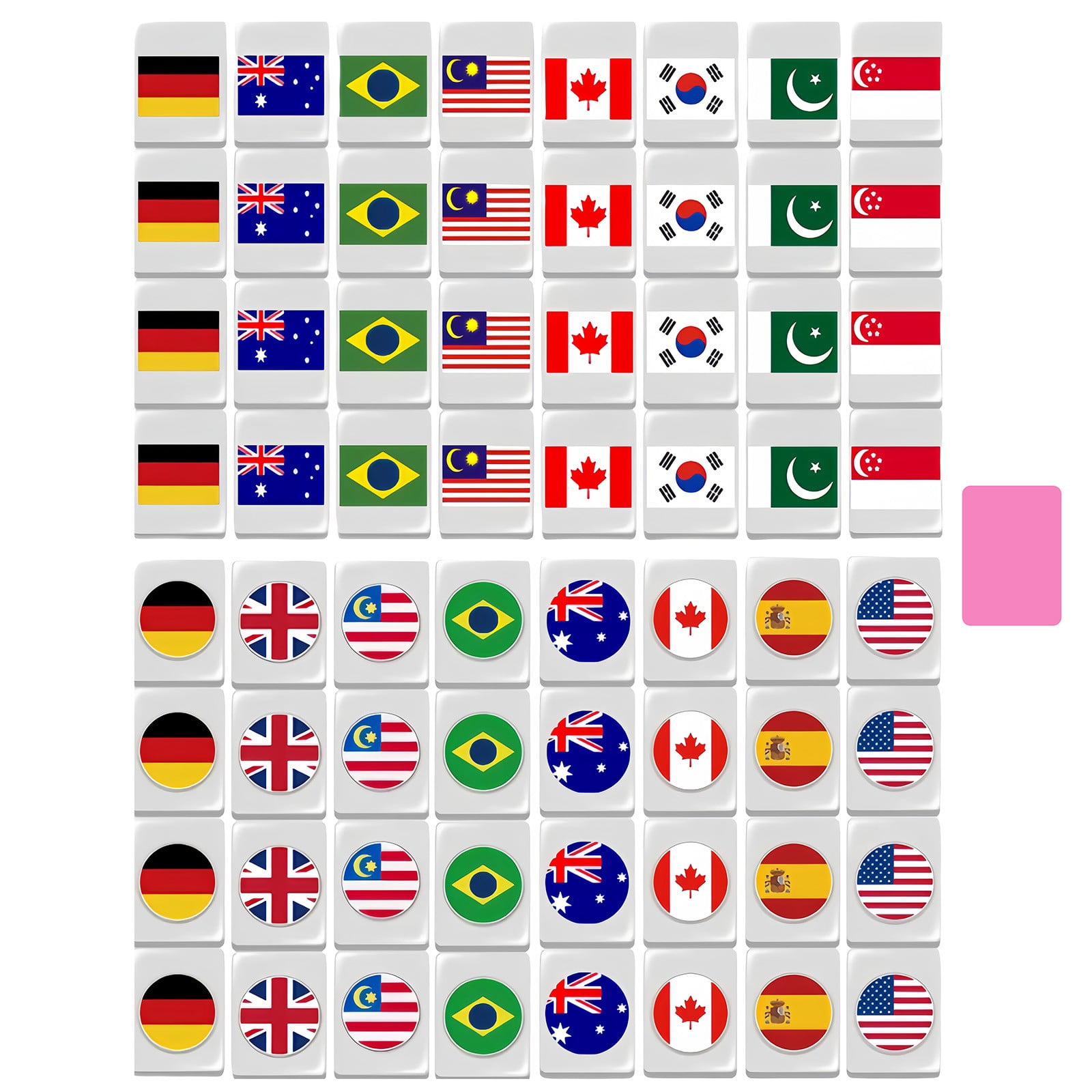 Game Mahjong Game Set Game Tiles Flag Pattern Tile Games For Adults ...