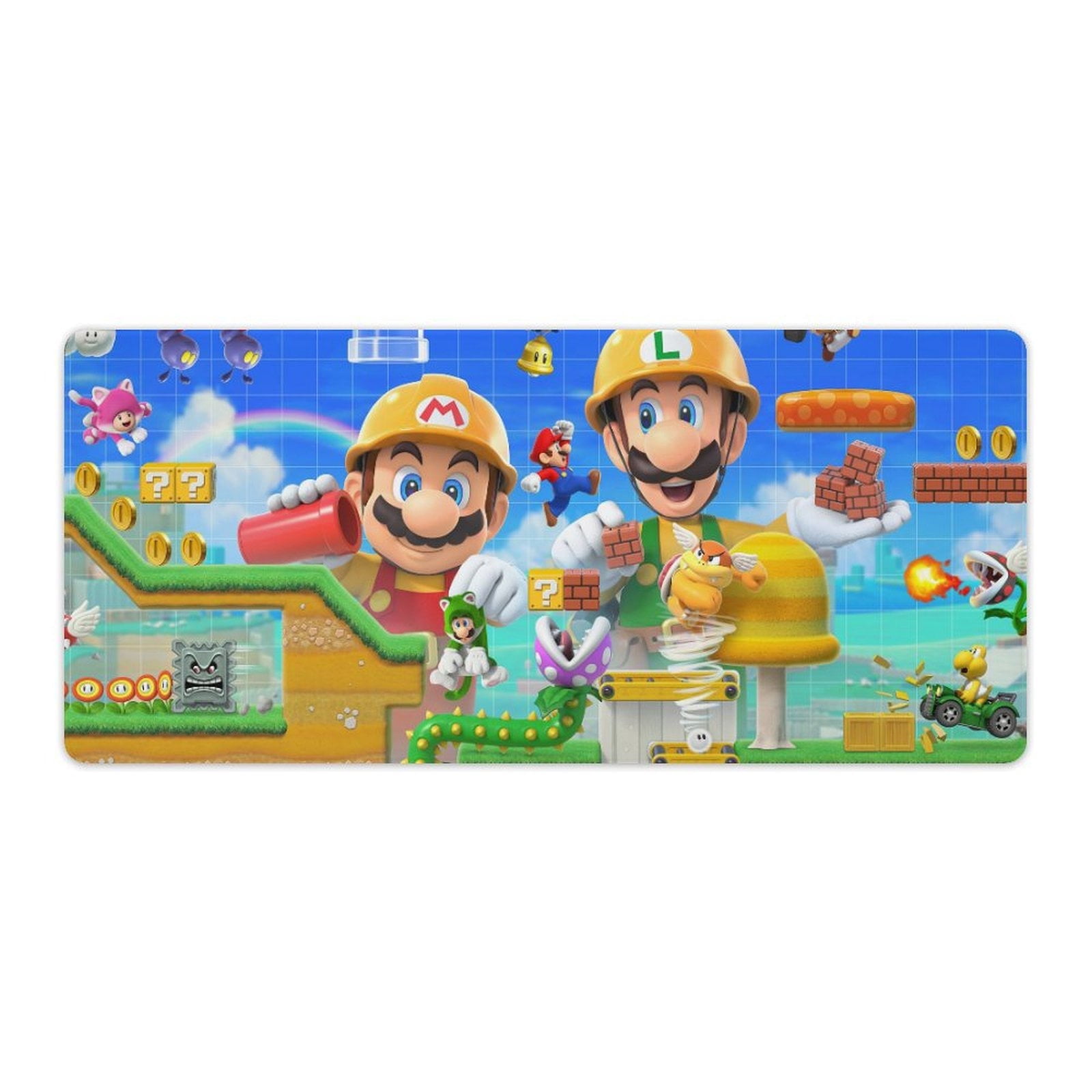 Game Mario Bros Luigi Extended Gaming Mouse Pad No-sliped Large Desk ...