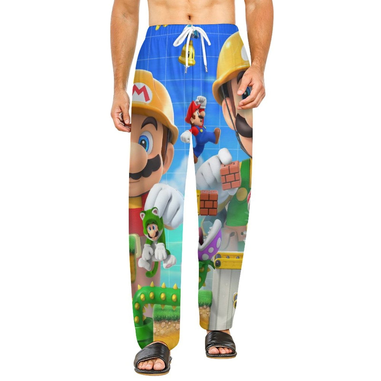 Game Mario Bros Luigi Unisex Pajama Pants Bottoms Daily Cozy Soft ...
