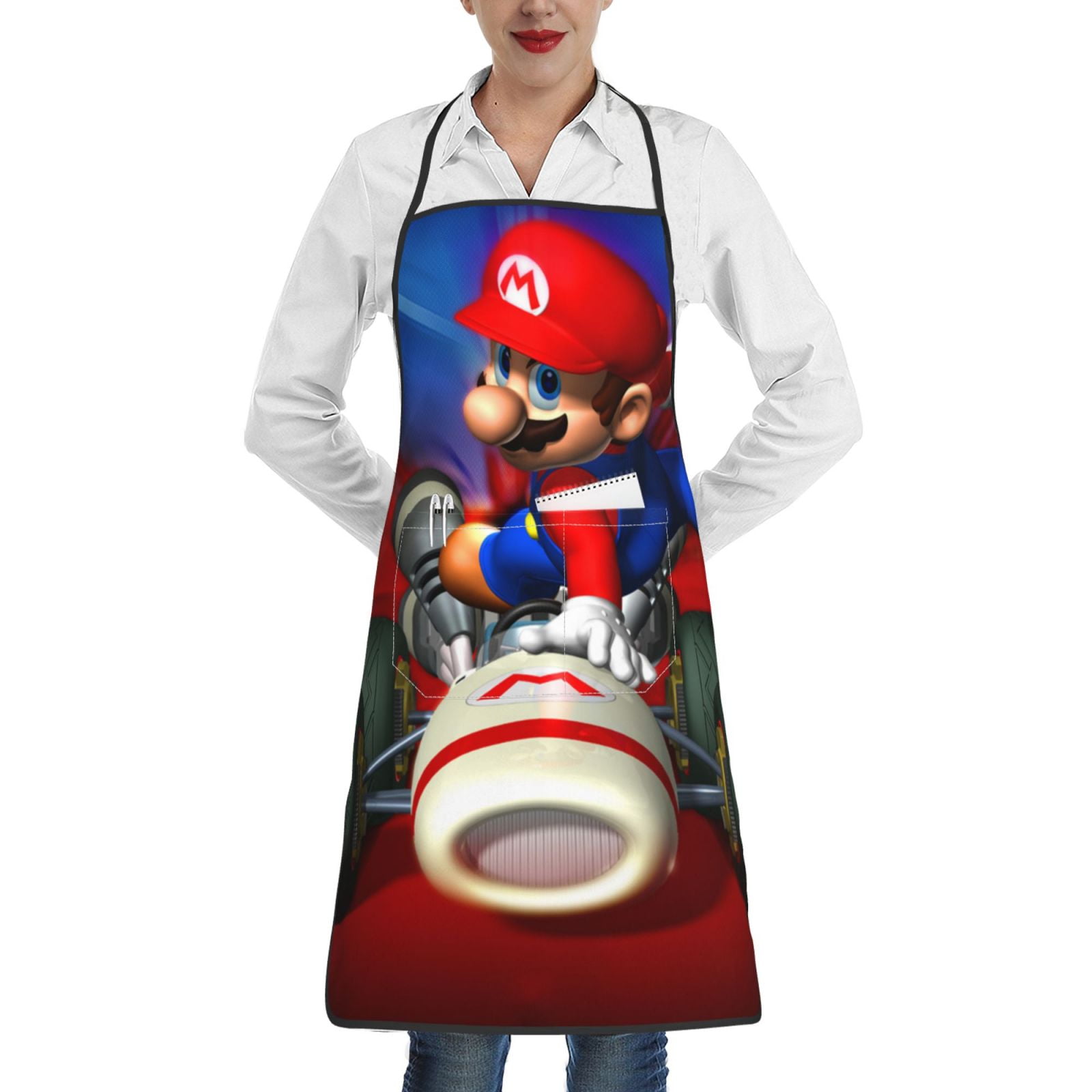 Game Mario Waterproof Apron Home Decor Kitchen Fashion Apron For Waiter ...
