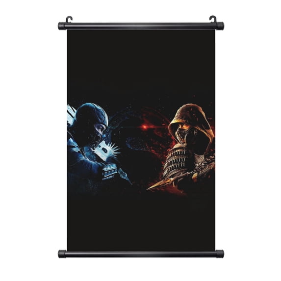 Game Mortal Kombat Black Plastic Shaft Hanging Poster Decor Canvas Wall ...