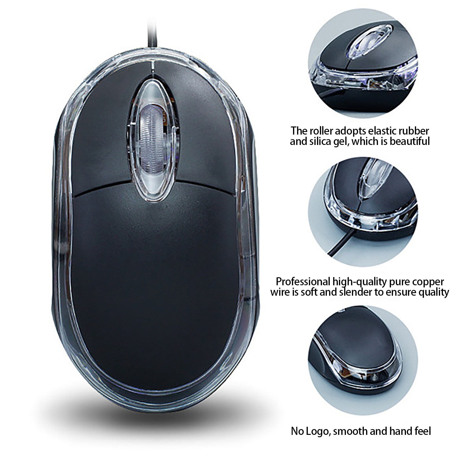 Game Mouse Wired Durable Wired Game Mouse 3-Button Smooth Wheel Quiet ...