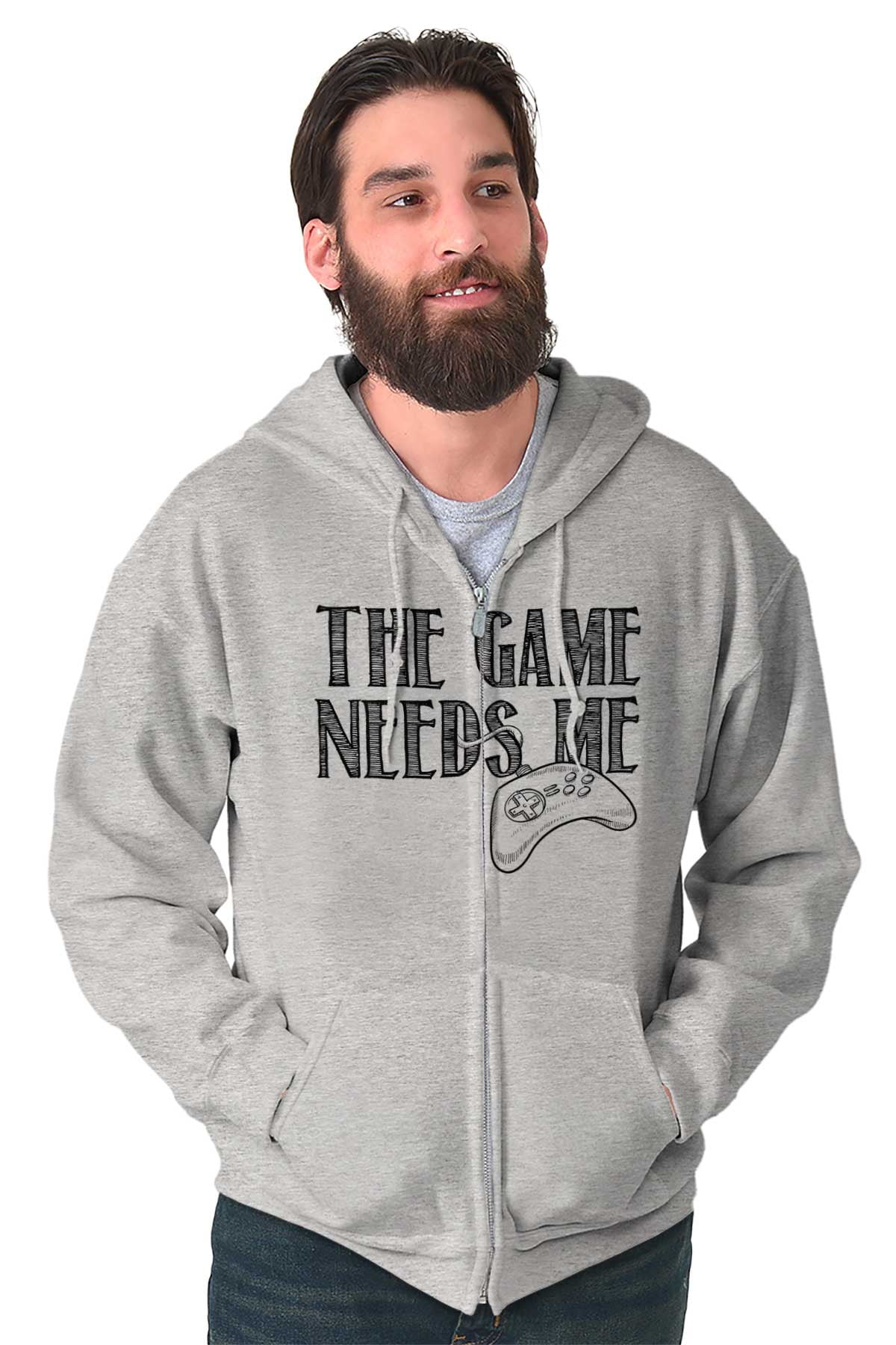 Game Needs Me PC Gamer Nerdy Geeky Unisex Plus Size Zip Hoodie Brisco ...