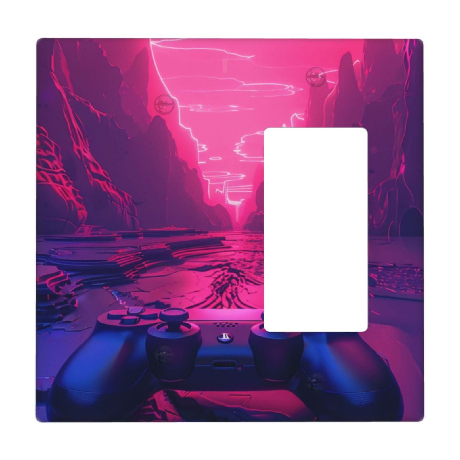 Game Neon Cyberpunk Style Switch Cover Decorative Wall Plate / 2-Gang 1 ...