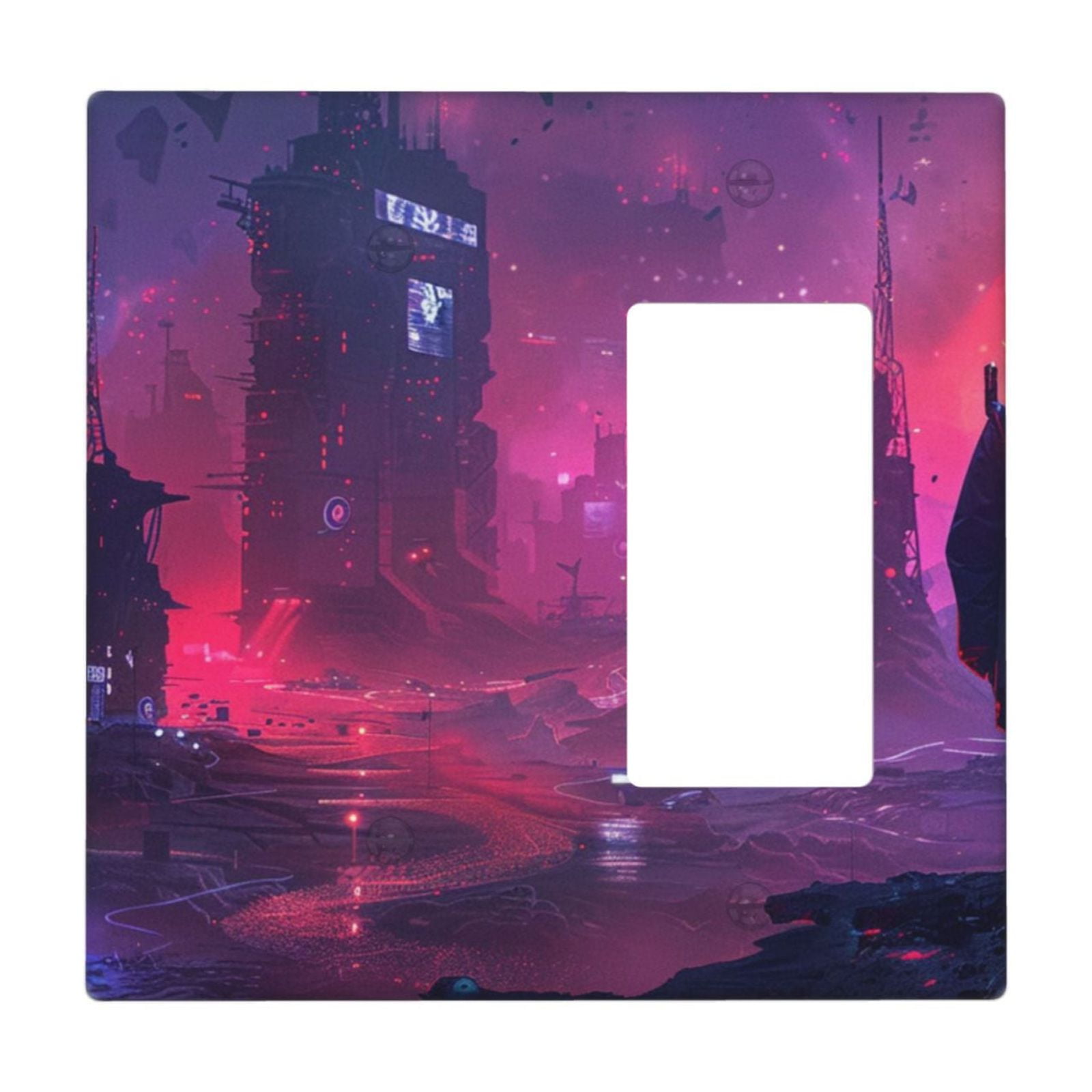 Game Neon Cyberpunk Style Switch Cover Decorative Wall Plate / 2-Gang 1 ...