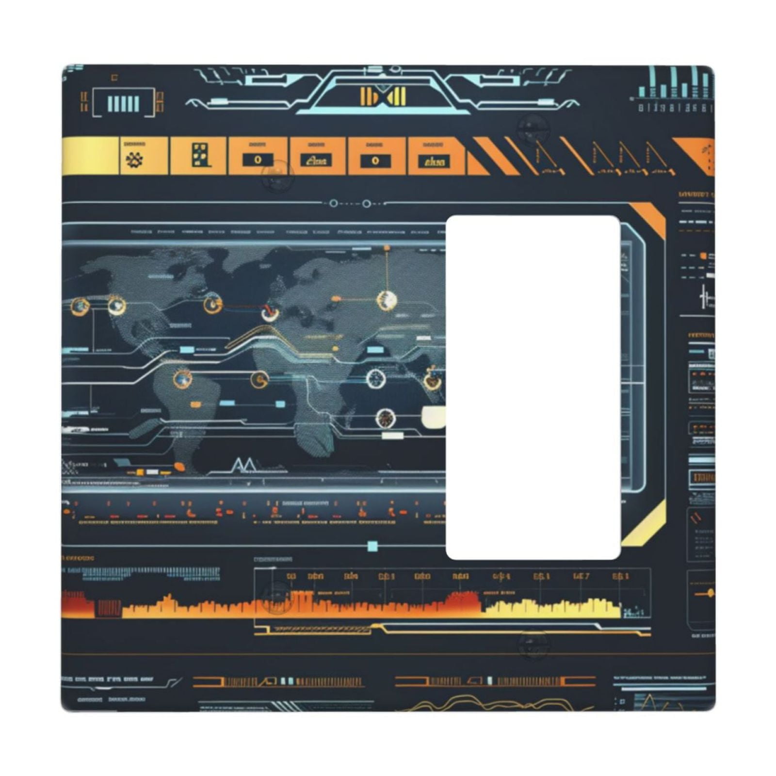 Game Neon Cyberpunk Style Switch Cover Decorative Wall Plate / 2-Gang 1 ...