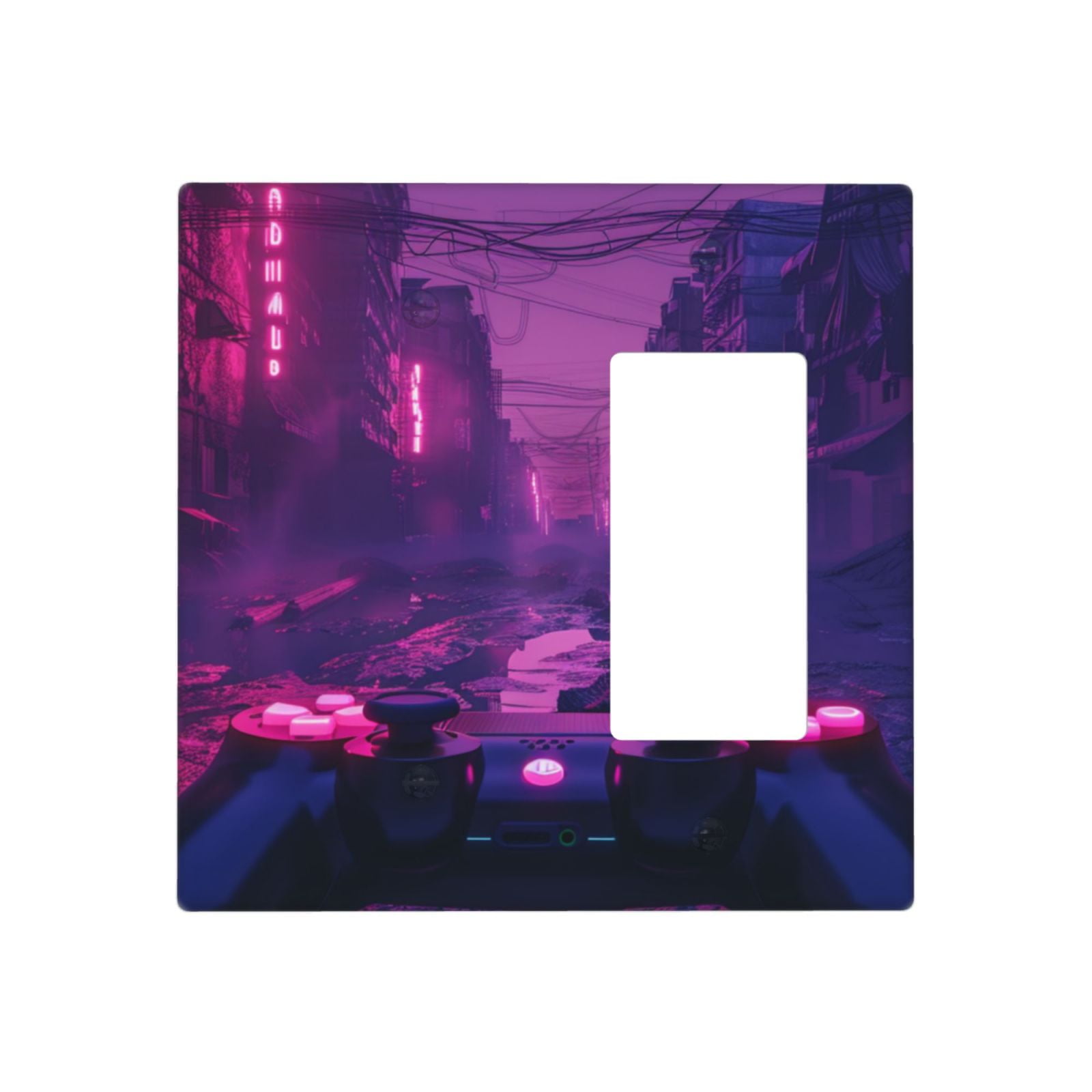 Game Neon Cyberpunk Style Switch Cover Decorative Wall Plate / 2-Gang 1 ...