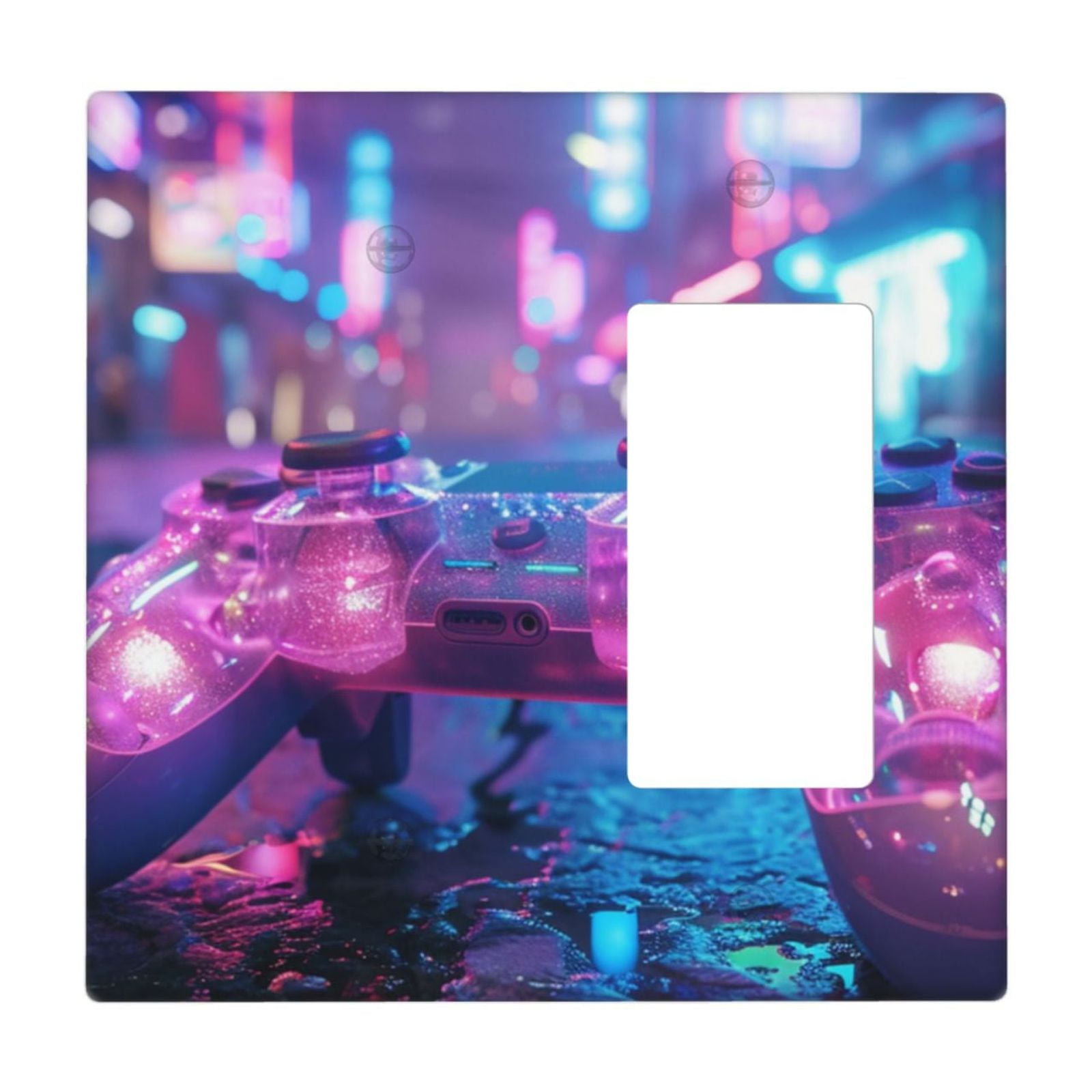 Game Neon Cyberpunk Style Switch Cover Decorative Wall Plate / 2-Gang 1 ...