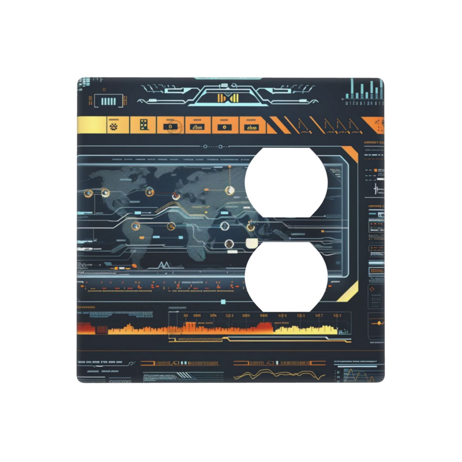 Game Neon Cyberpunk Style Switch Cover Decorative Wall Plate / 2-Gang 1 ...