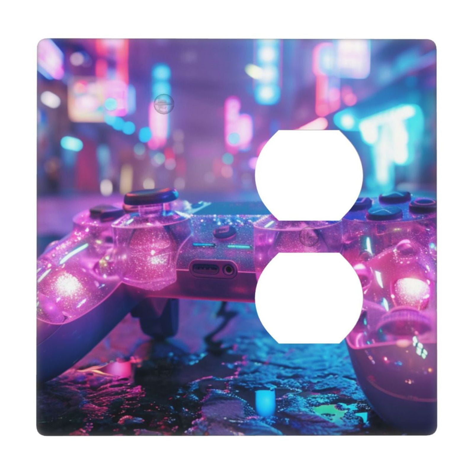 Game Neon Cyberpunk Style Switch Cover Decorative Wall Plate / 2-Gang 1 ...