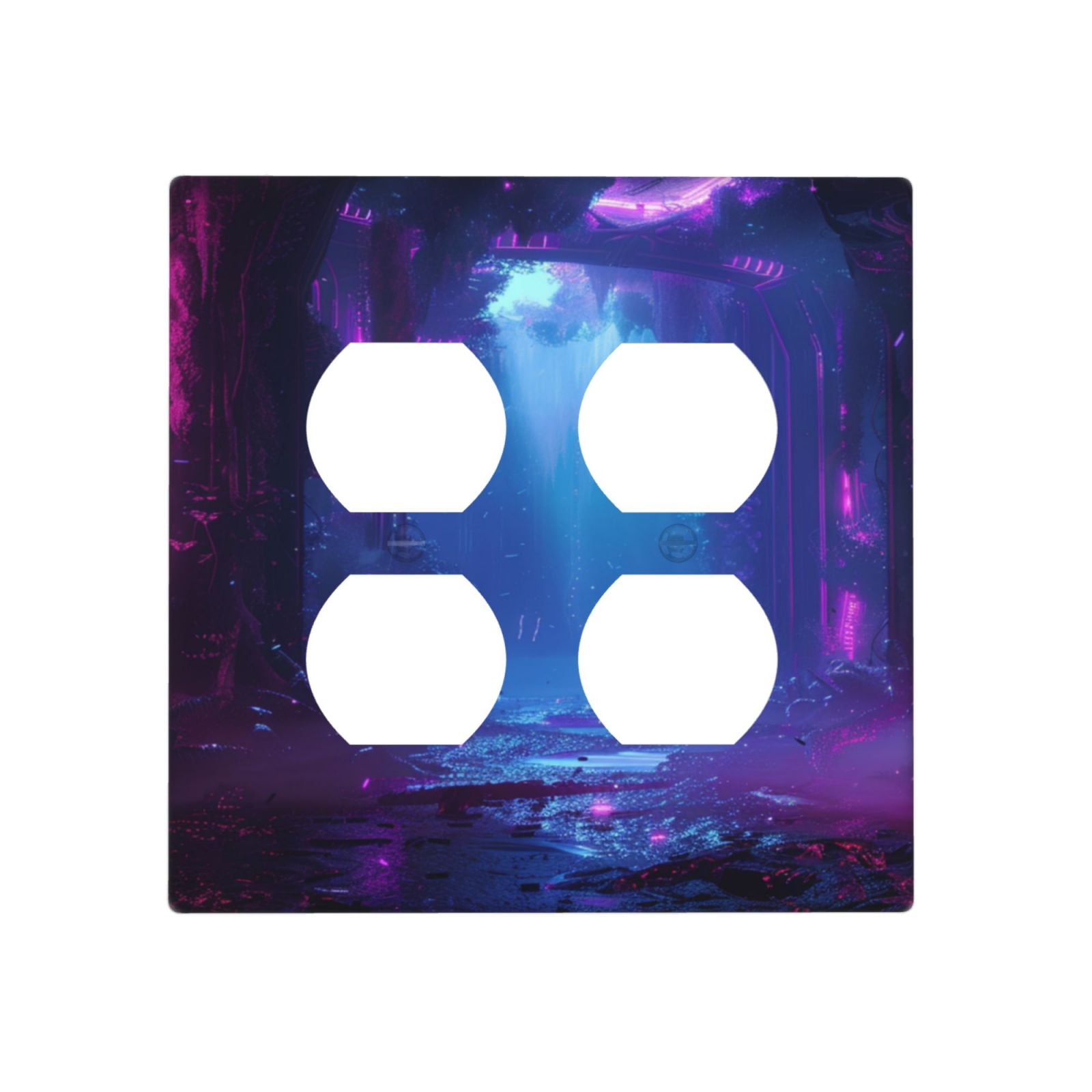 Game Neon Cyberpunk Style Switch Cover Decorative Wall Plate / 2-Gang 2 ...