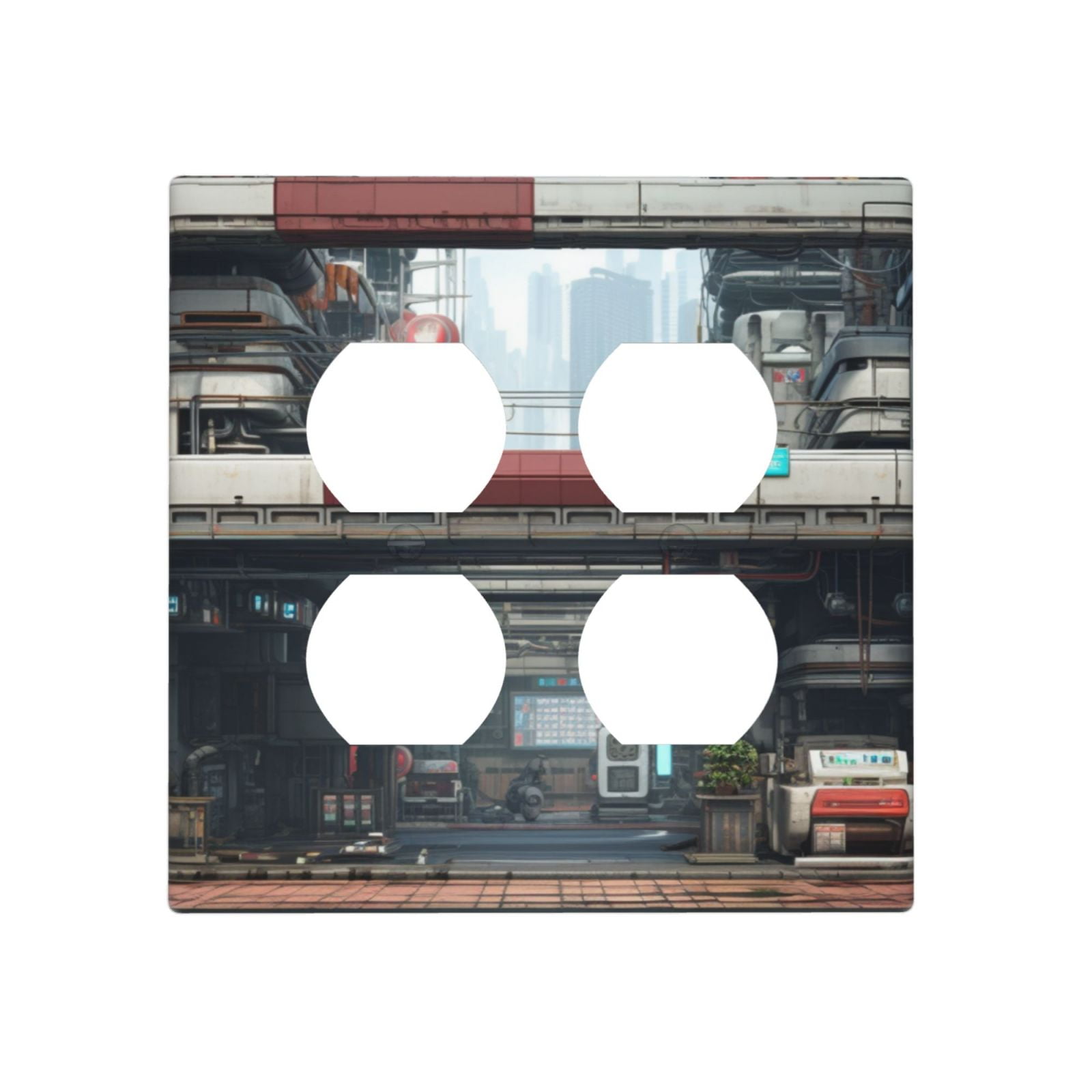 Game Neon Cyberpunk Style Switch Cover Decorative Wall Plate / 2-Gang 2 ...