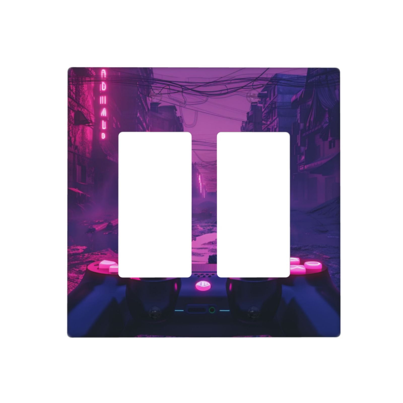 Game Neon Cyberpunk Style Switch Cover Decorative Wall Plate / 2-Gang ...