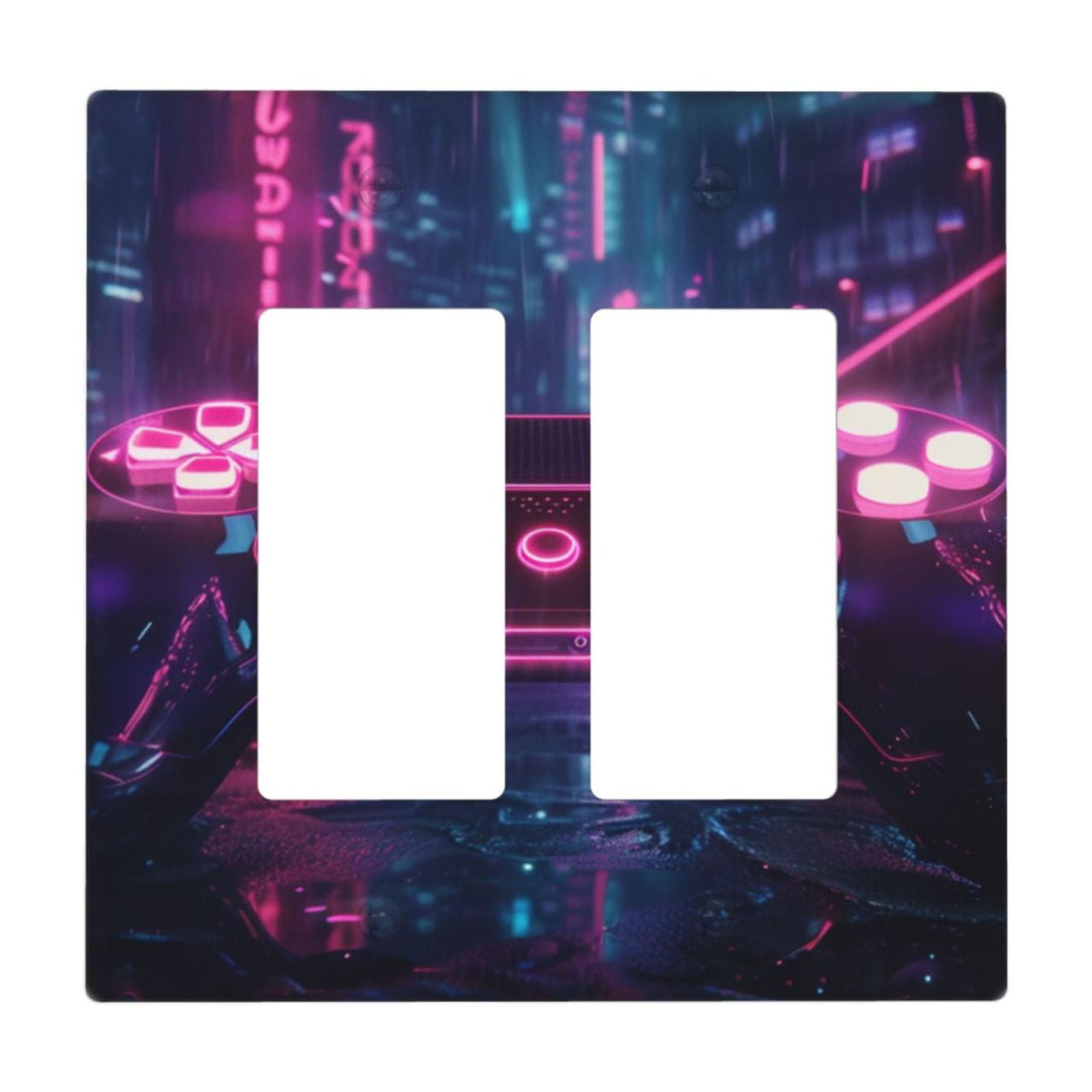 Game Neon Cyberpunk Style Switch Cover Decorative Wall Plate / 2-Gang ...