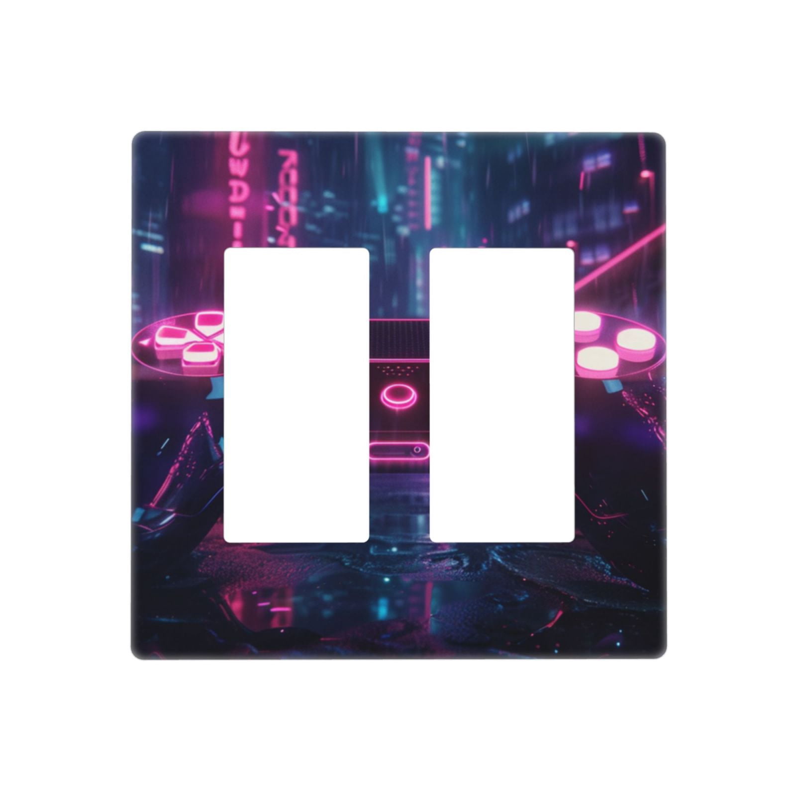 Game Neon Cyberpunk Style Switch Cover Decorative Wall Plate / 2-Gang ...