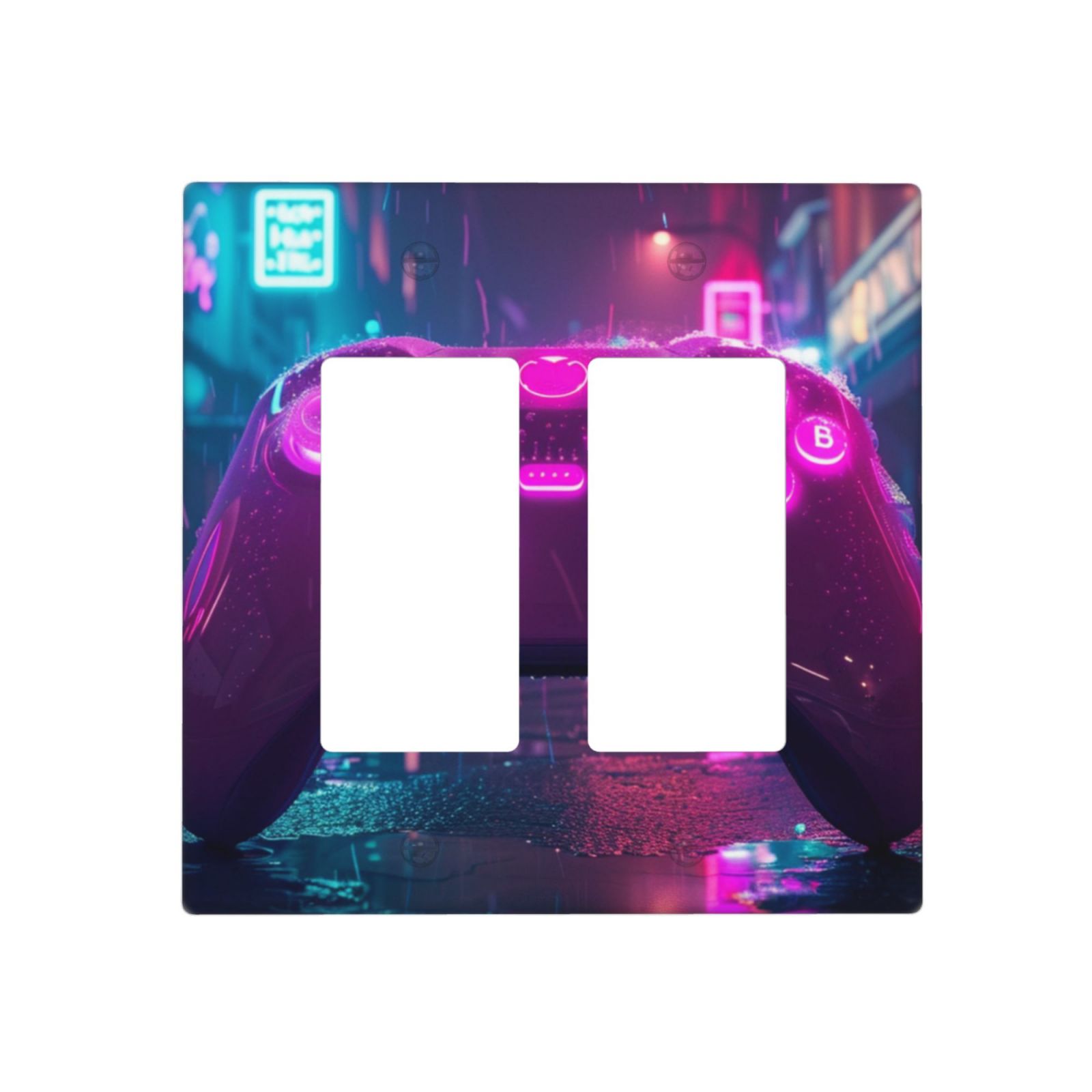 Game Neon Cyberpunk Style Switch Cover Decorative Wall Plate / 2-Gang ...