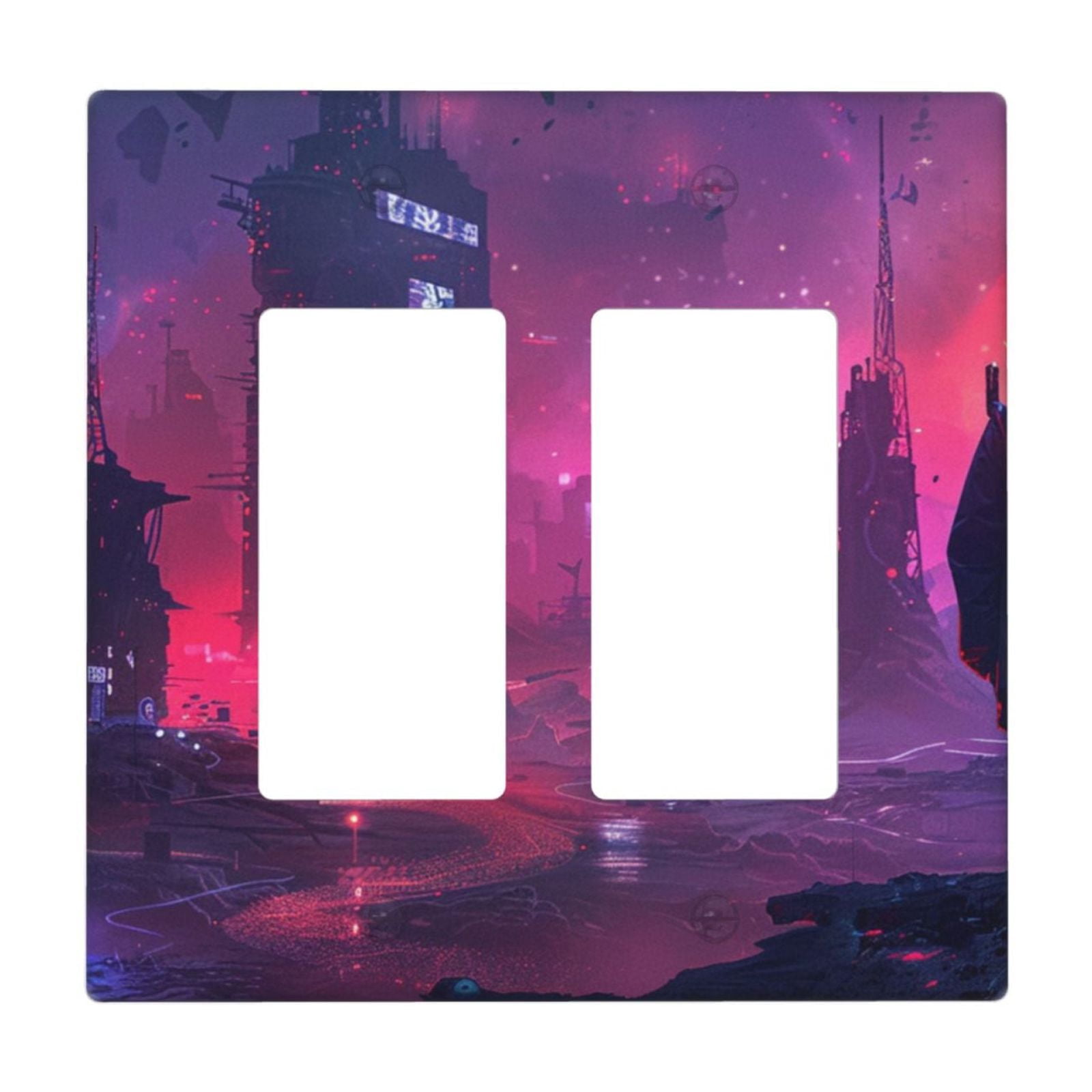Game Neon Cyberpunk Style Switch Cover Decorative Wall Plate / 2-Gang ...