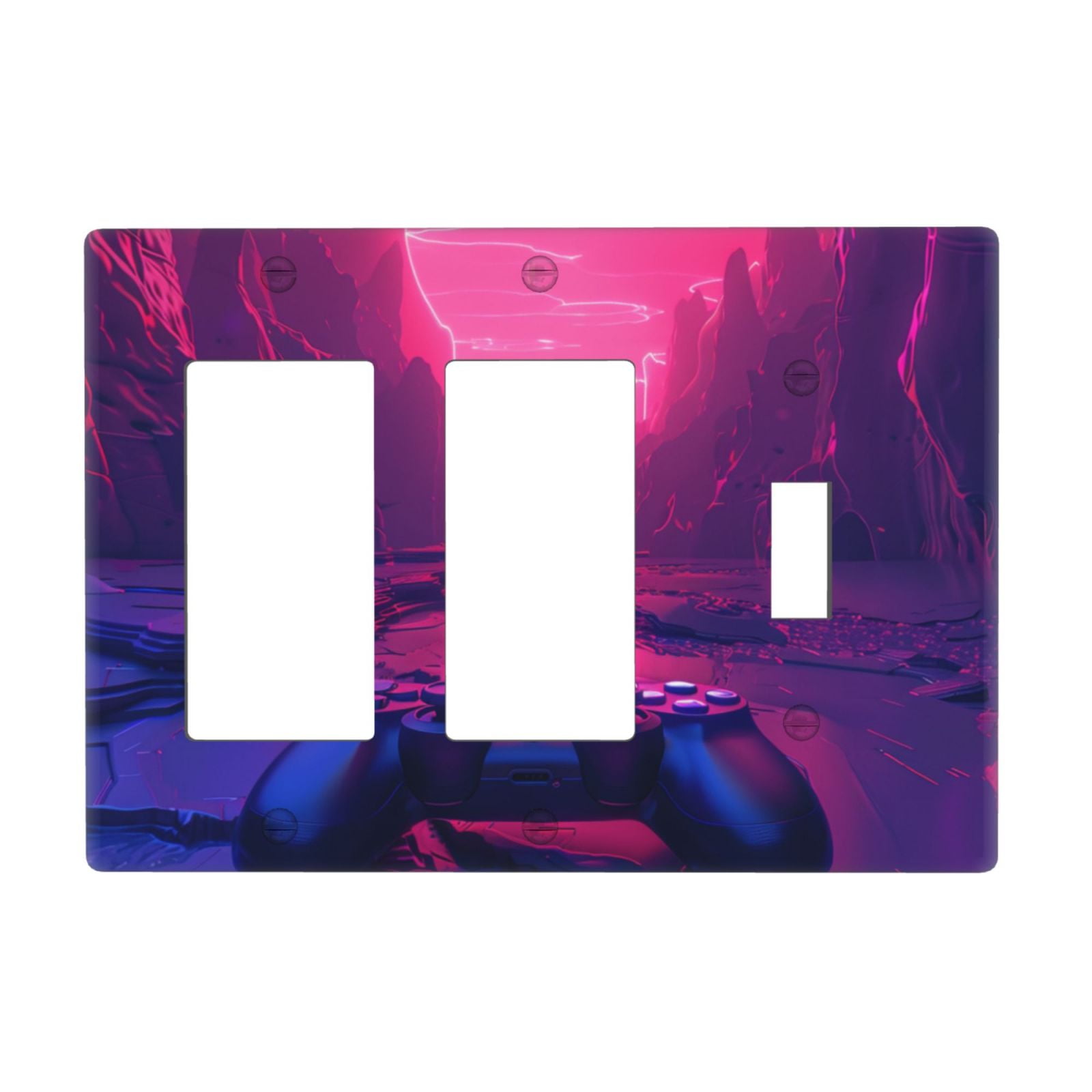 Game Neon Cyberpunk Style Switch Cover Decorative Wall Plate 3-Gang 2 ...
