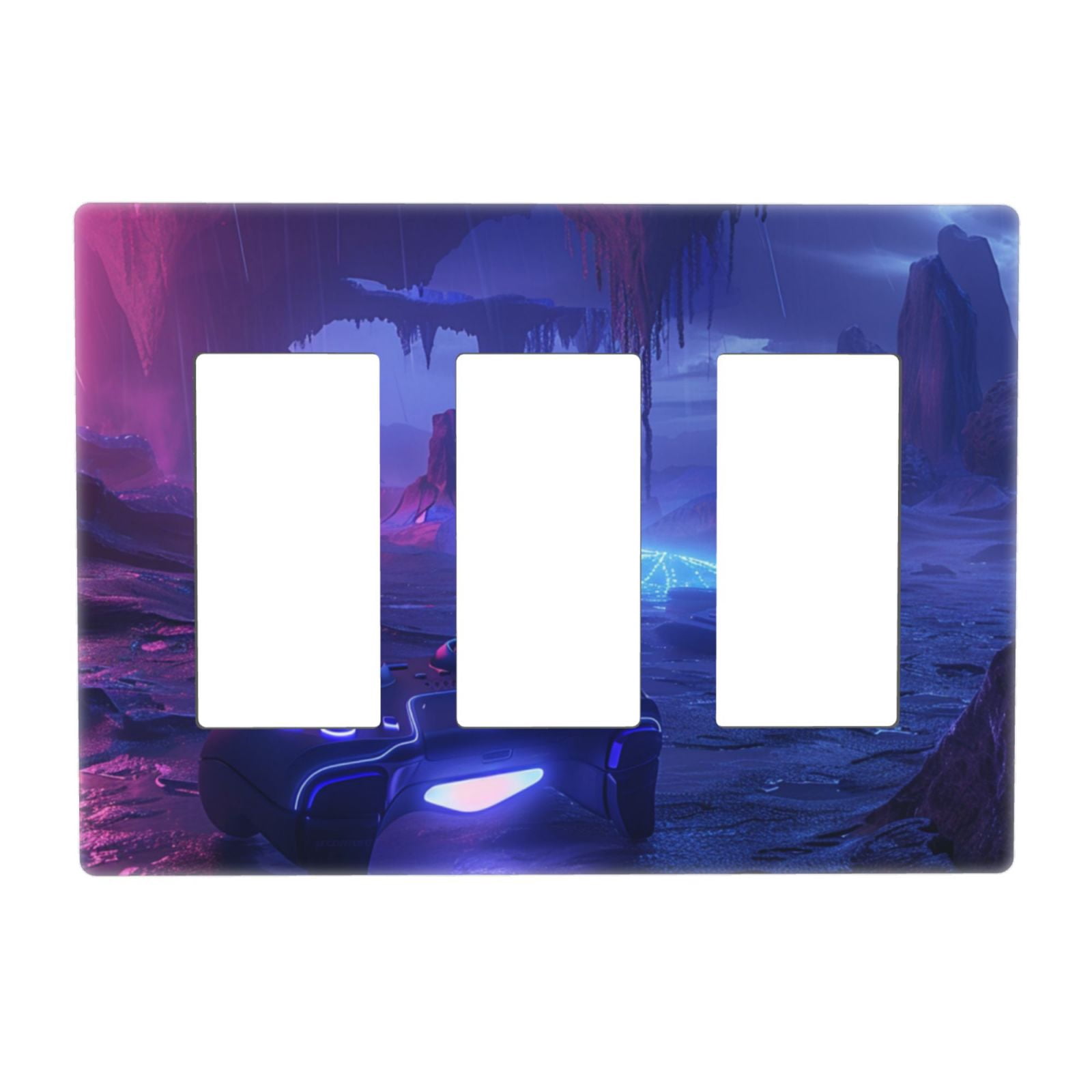 Game Neon Cyberpunk Style Switch Cover Decorative Wall Plate 3-Gang ...