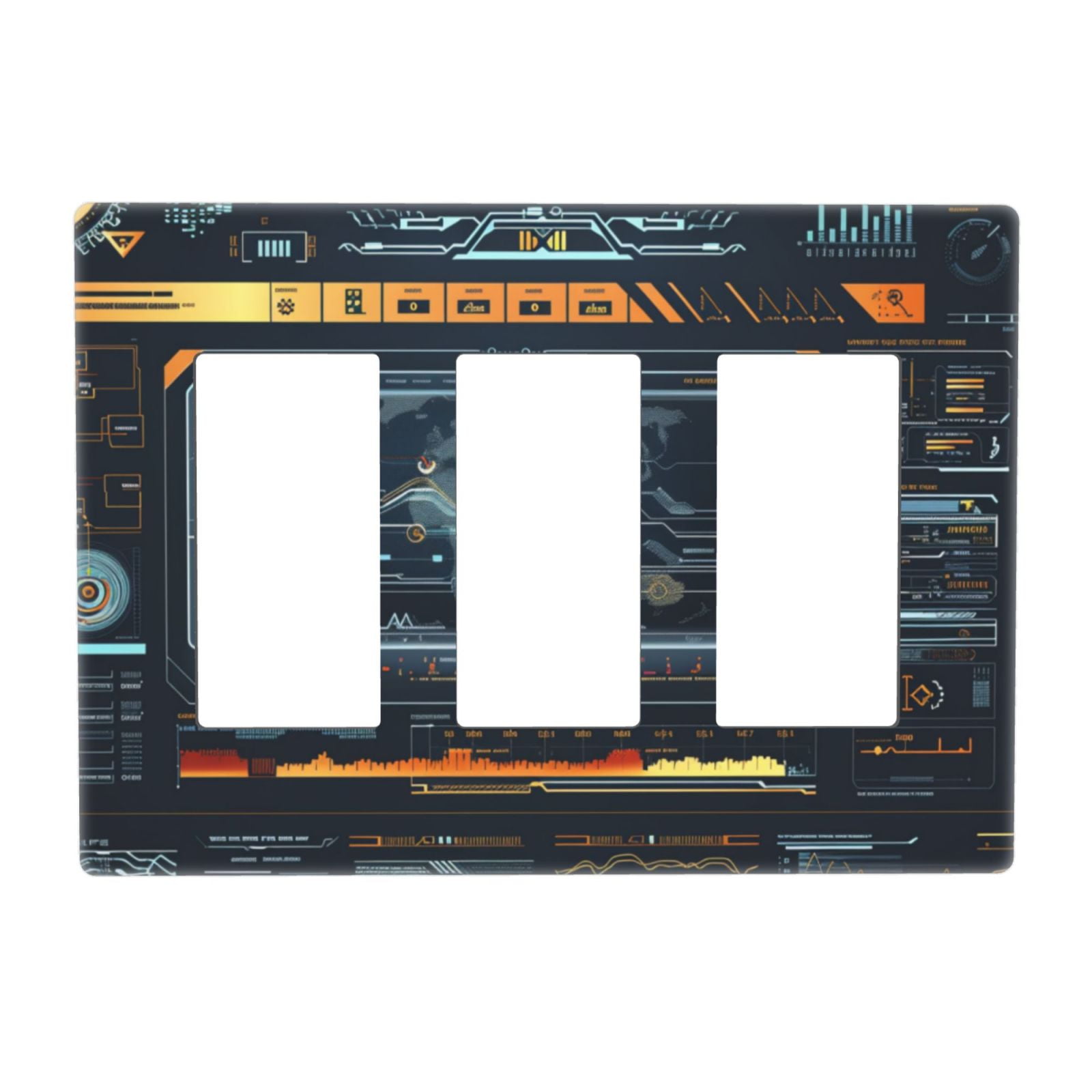 Game Neon Cyberpunk Style Switch Cover Decorative Wall Plate 3-Gang ...