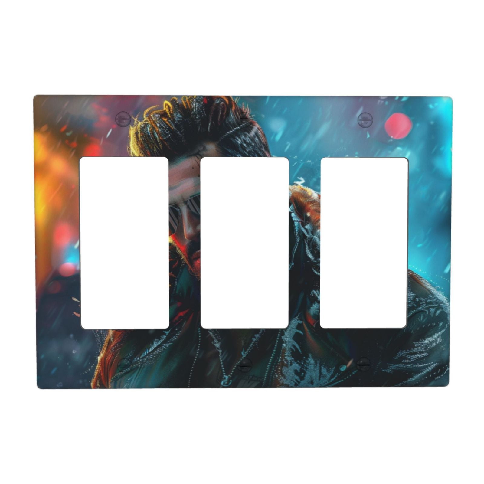 Game Neon Cyberpunk Style Switch Cover Decorative Wall Plate 3-Gang ...