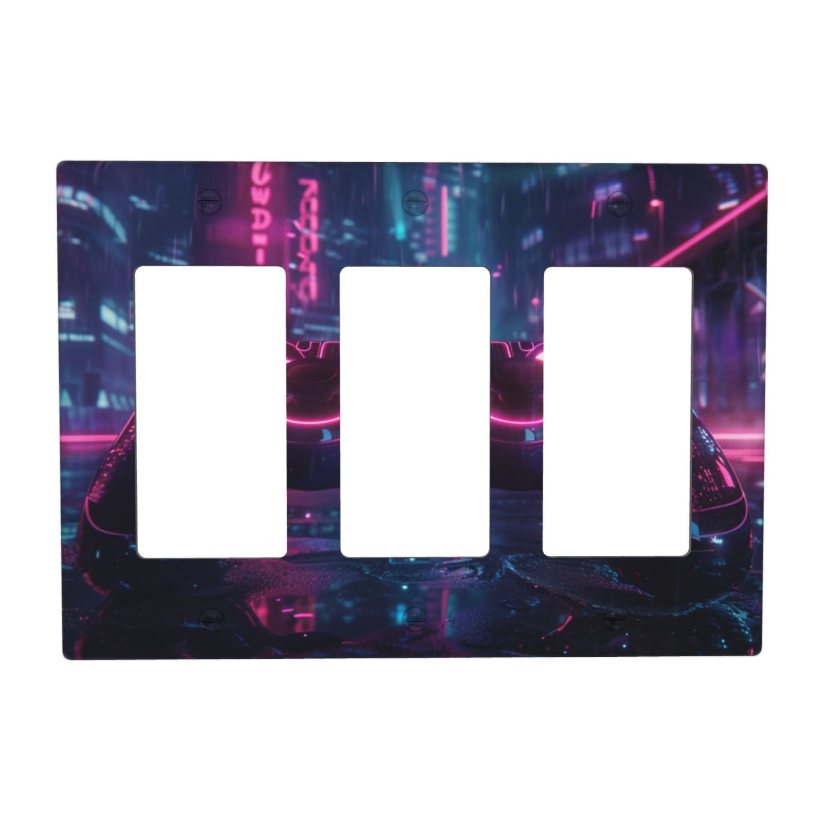 Game Neon Cyberpunk Style Switch Cover Decorative Wall Plate 3-Gang ...