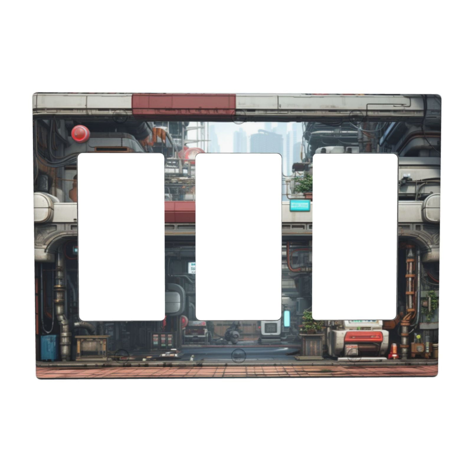 Game Neon Cyberpunk Style Switch Cover Decorative Wall Plate 3-Gang ...