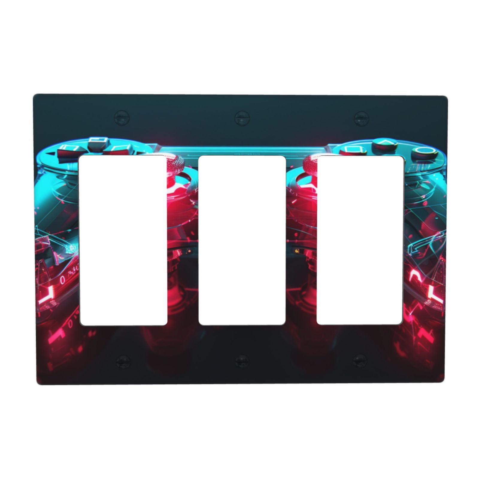 Game Neon Cyberpunk Style Switch Cover Decorative Wall Plate 3-Gang ...