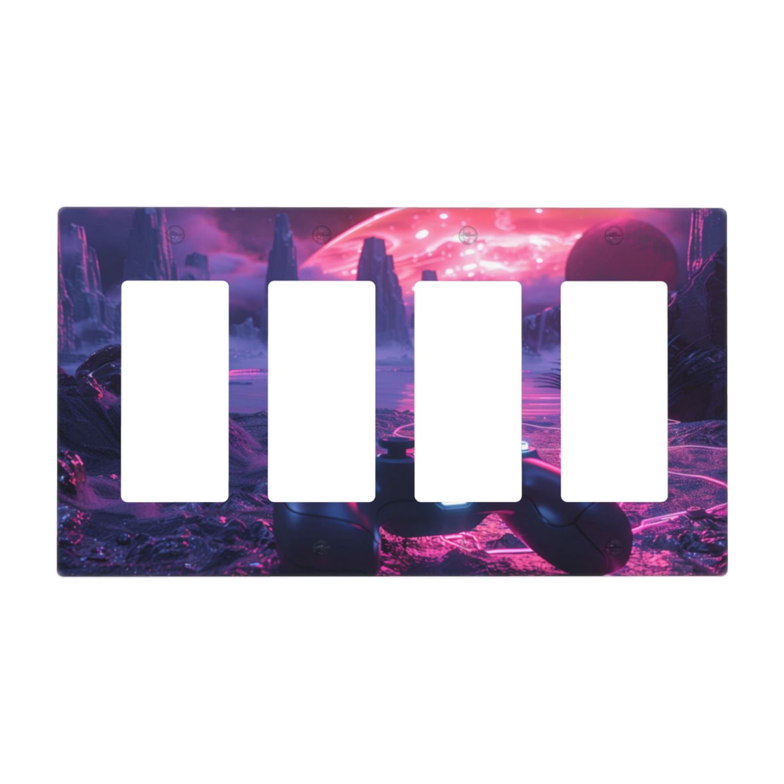 Game Neon Cyberpunk Style Switch Cover Decorative Wall Plate / 4-Gang 4 ...
