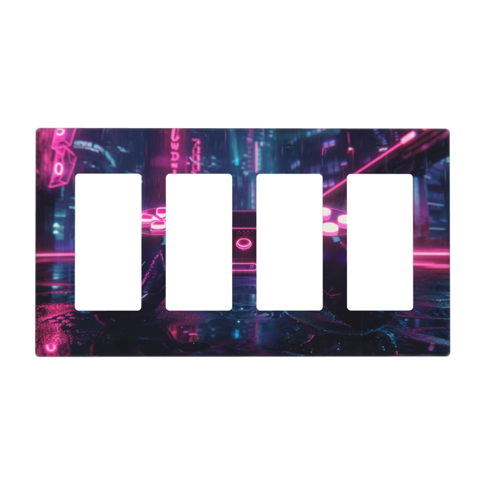 Game Neon Cyberpunk Style Switch Cover Decorative Wall Plate / 4-Gang 4 ...