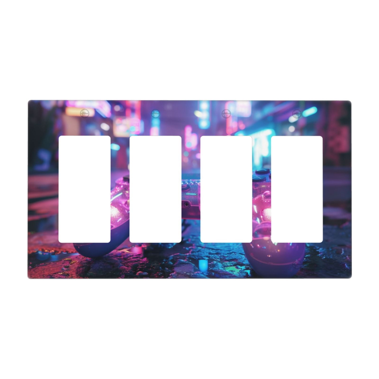 Game Neon Cyberpunk Style Switch Cover Decorative Wall Plate / 4-Gang 4 ...