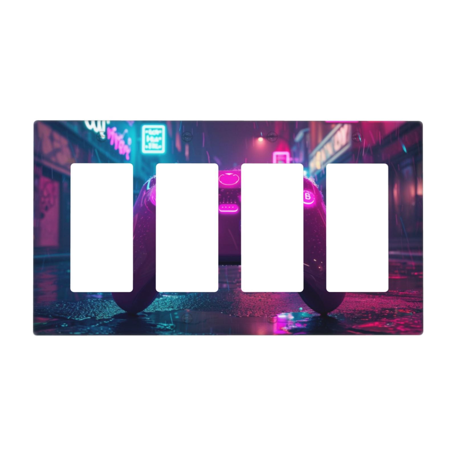 Game Neon Cyberpunk Style Switch Cover Decorative Wall Plate / 4-Gang 4 ...