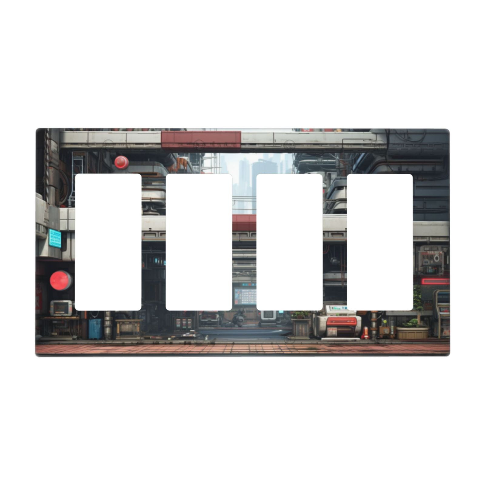 Game Neon Cyberpunk Style Switch Cover Decorative Wall Plate / 4-Gang 4 ...