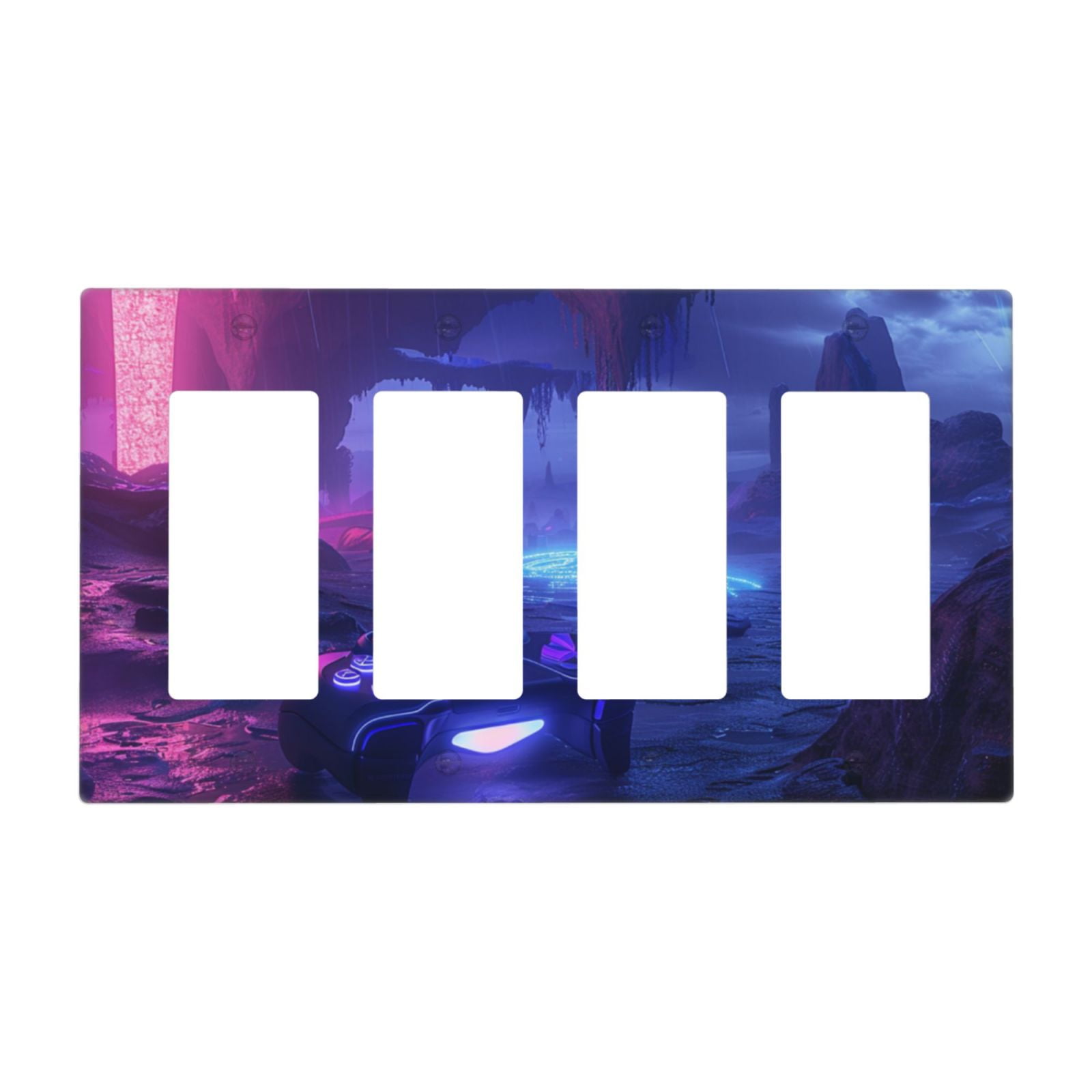 Game Neon Cyberpunk Style Switch Cover Decorative Wall Plate / 4-Gang 4 ...