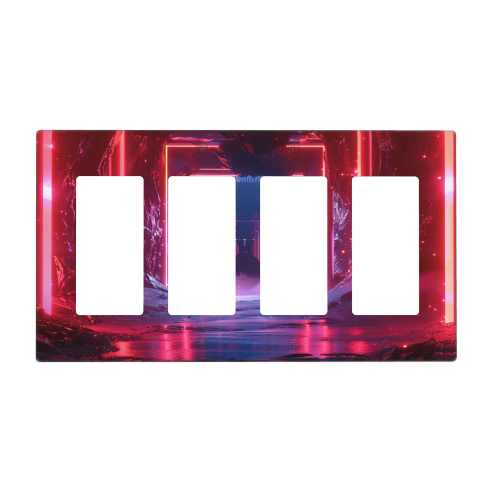 Game Neon Cyberpunk Style Switch Cover Decorative Wall Plate / 4-Gang 4 ...