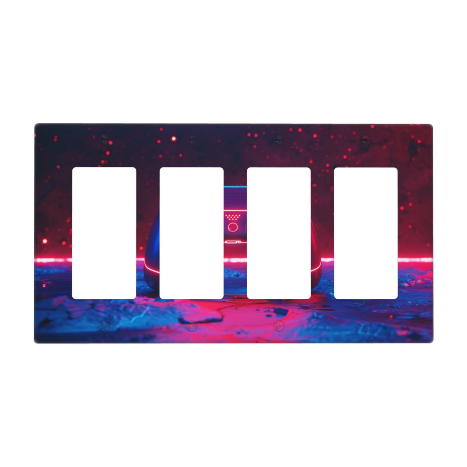 Game Neon Cyberpunk Style Switch Cover Decorative Wall Plate / 4-Gang 4 ...