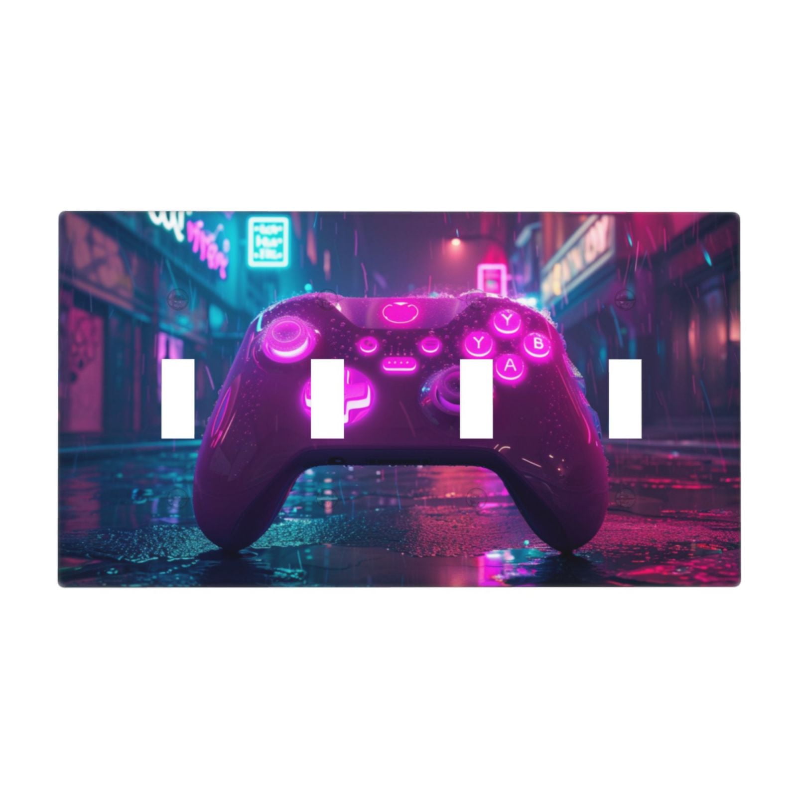Game Neon Cyberpunk Style Switch Cover Decorative Wall Plate / 4-Gang 4 ...