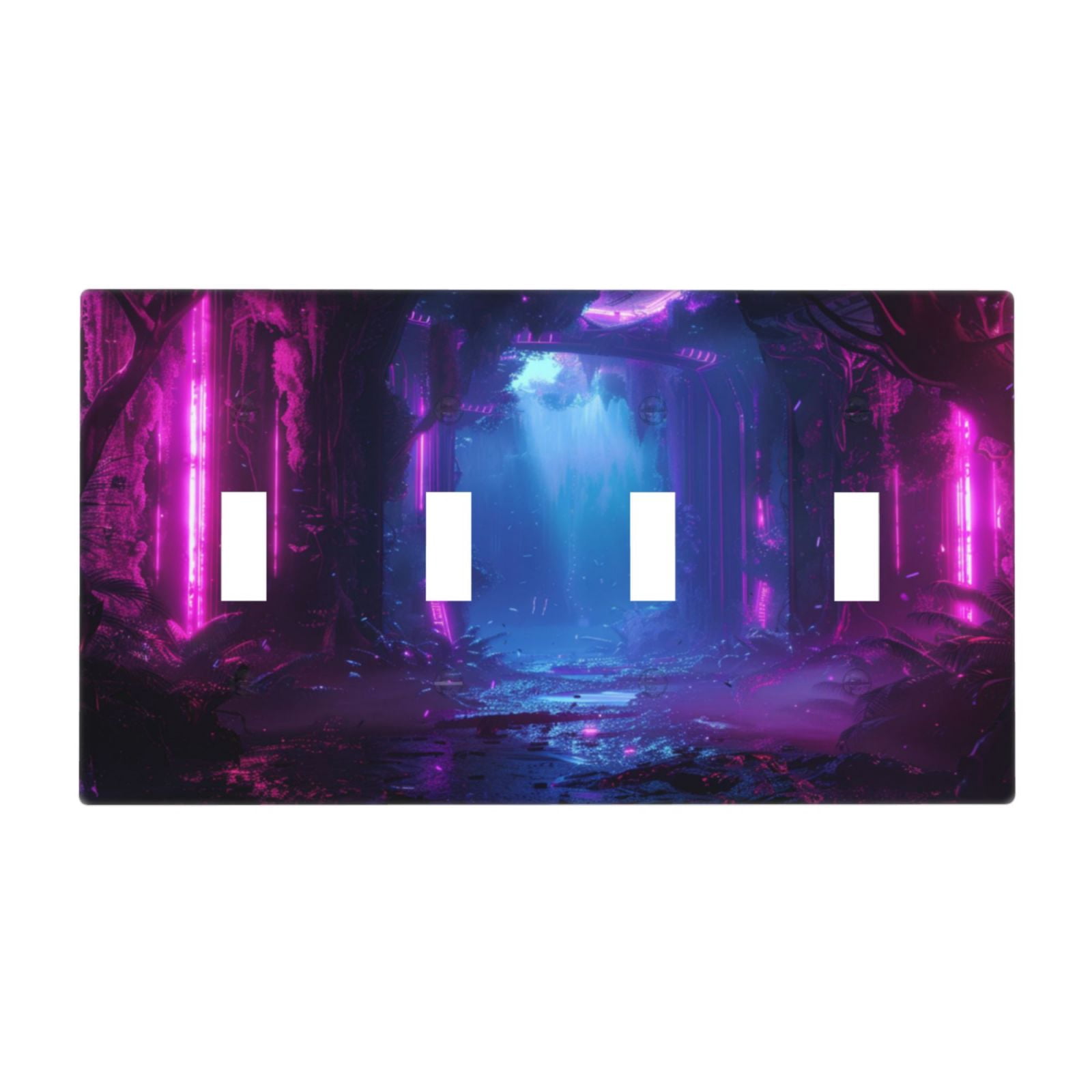 Game Neon Cyberpunk Style Switch Cover Decorative Wall Plate / 4-Gang 4 ...