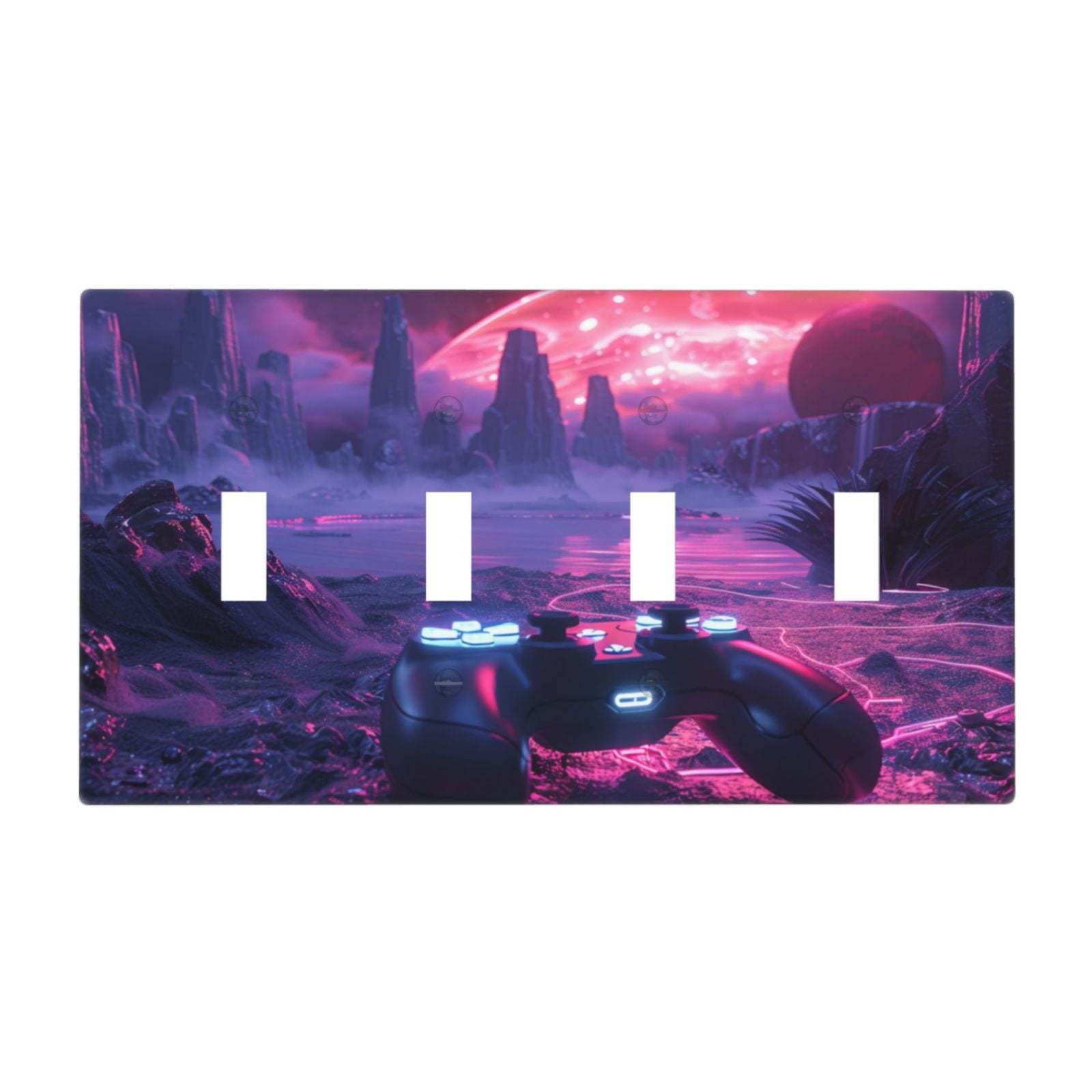 Game Neon Cyberpunk Style Switch Cover Decorative Wall Plate / 4-Gang 4 ...