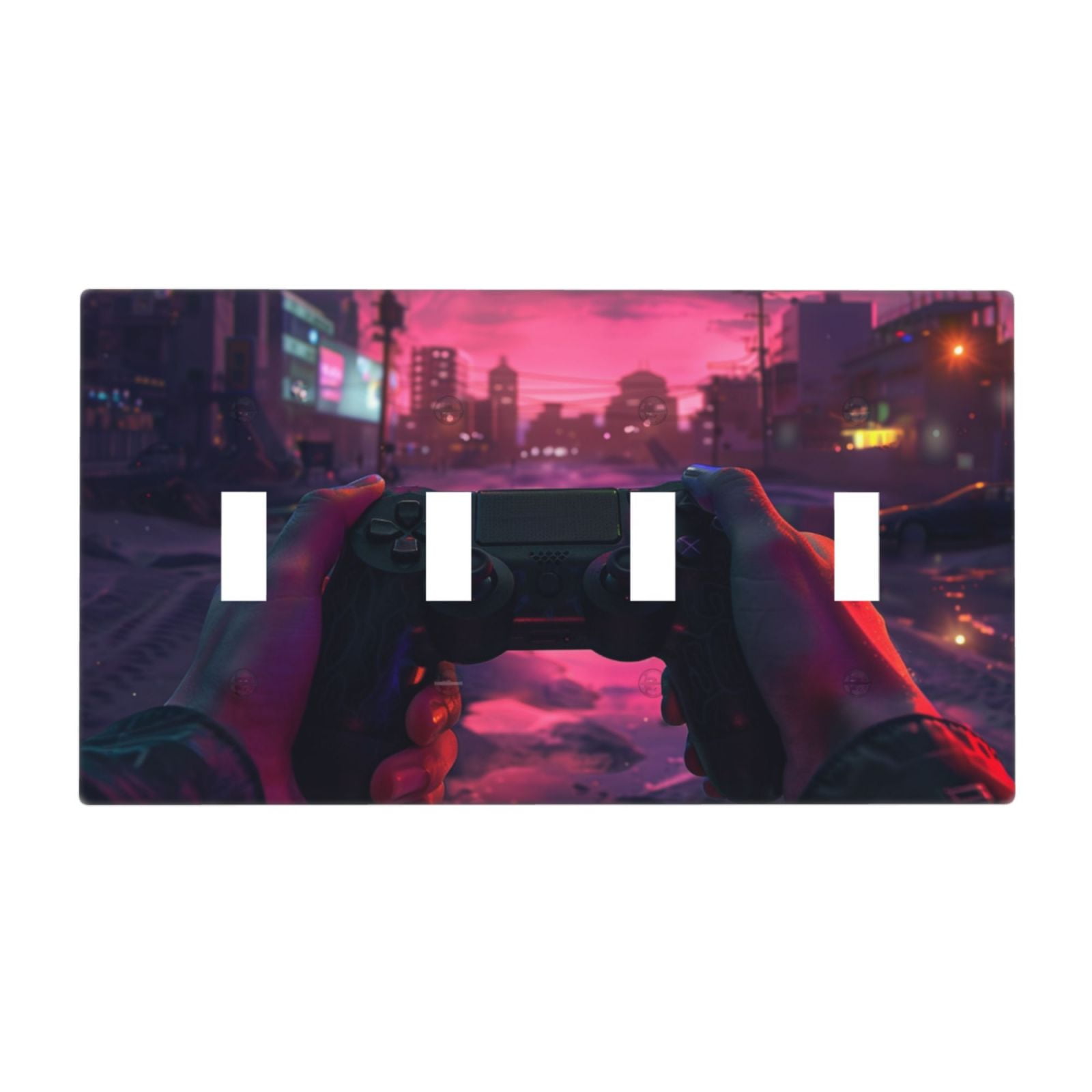 Game Neon Cyberpunk Style Switch Cover Decorative Wall Plate / 4-Gang 4 ...