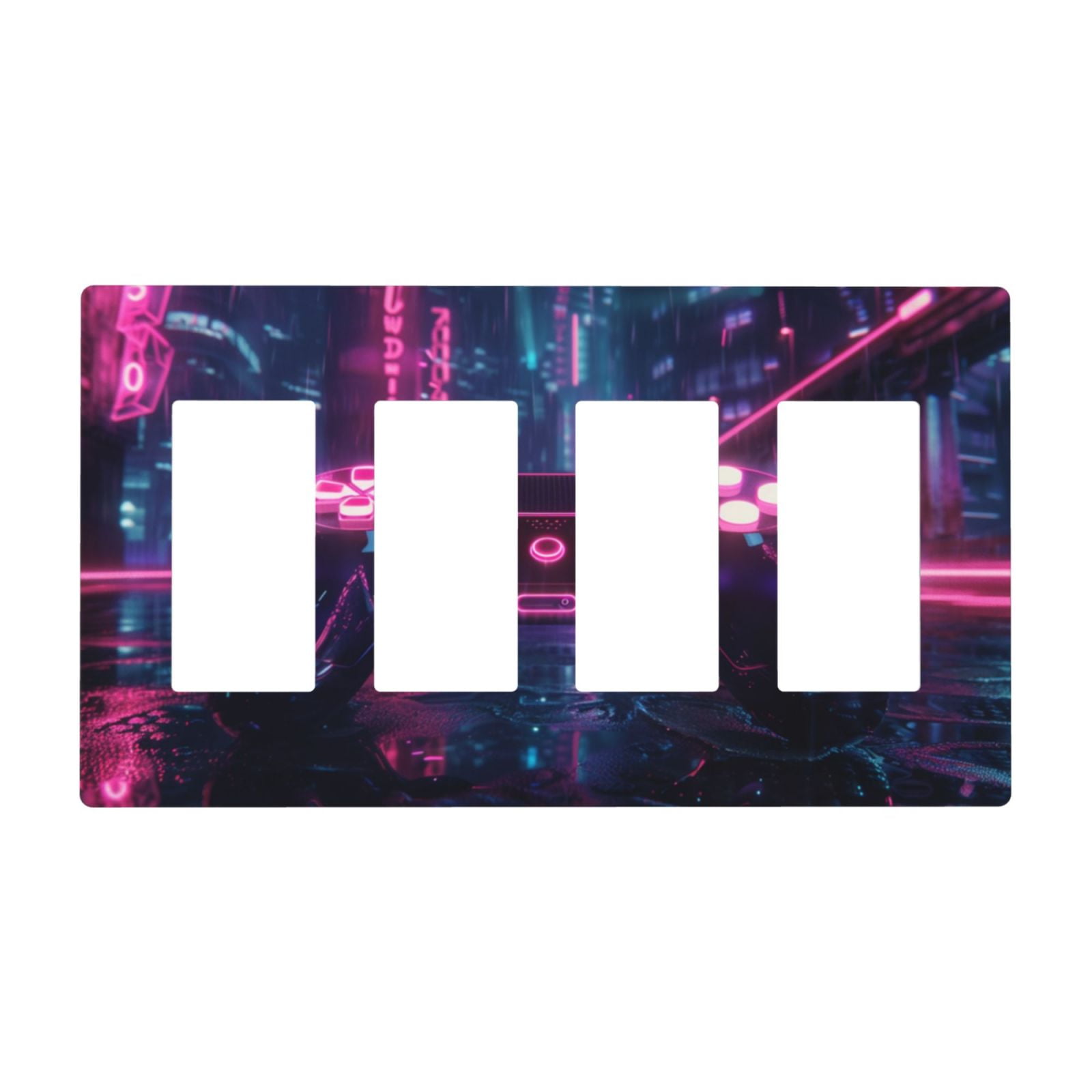 Game Neon Cyberpunk Style Switch Cover Decorative Wall Plate / 4-Gang ...