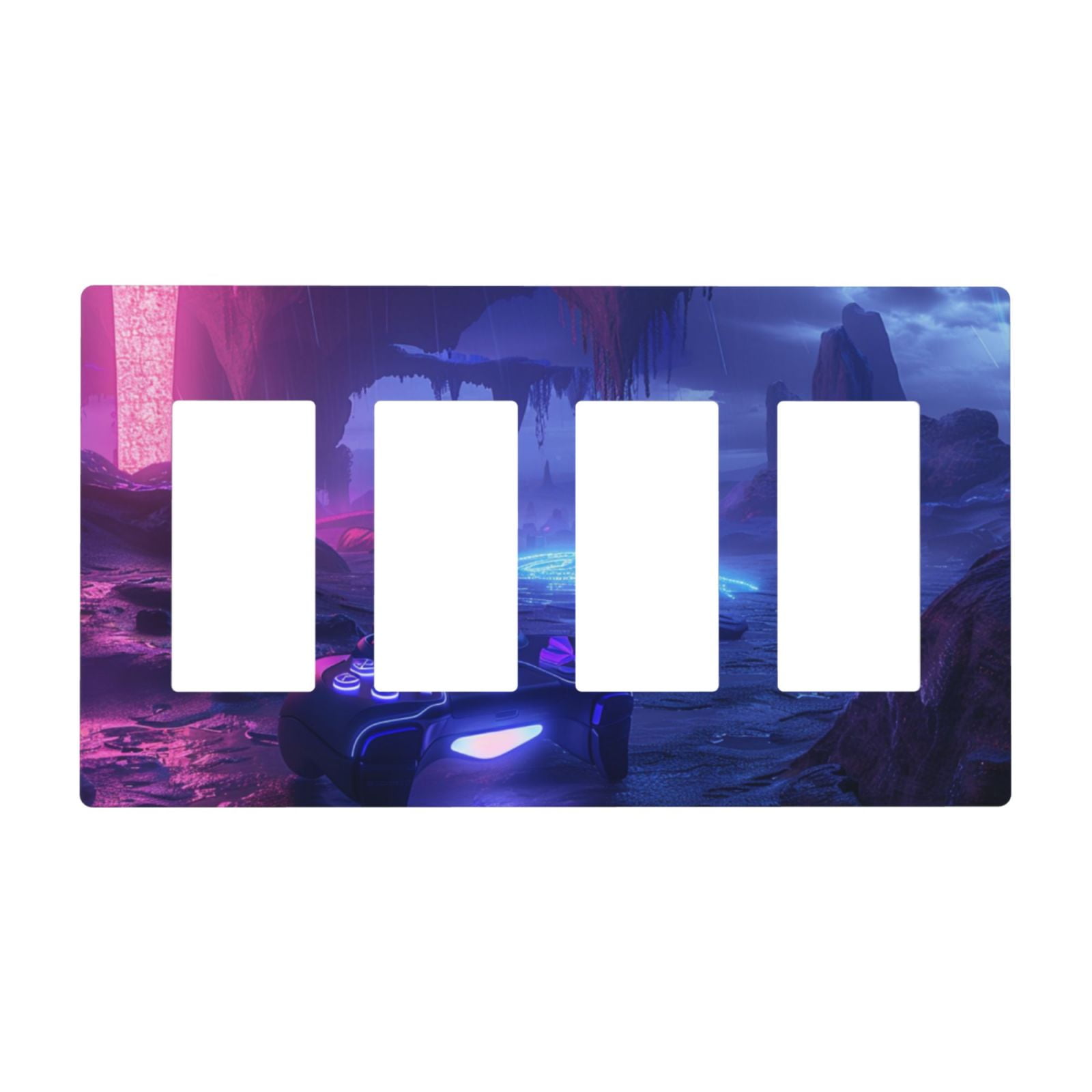 Game Neon Cyberpunk Style Switch Cover Decorative Wall Plate / 4-Gang ...