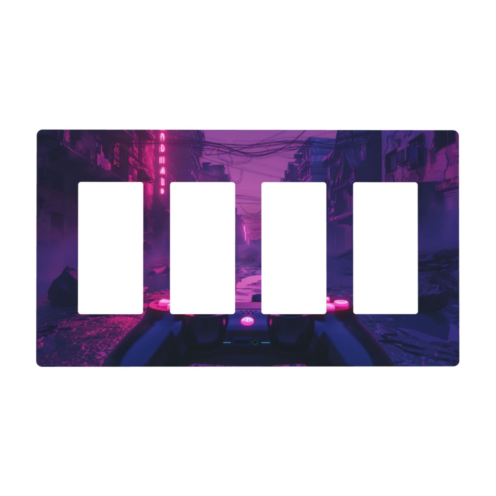 Game Neon Cyberpunk Style Switch Cover Decorative Wall Plate / 4-Gang ...