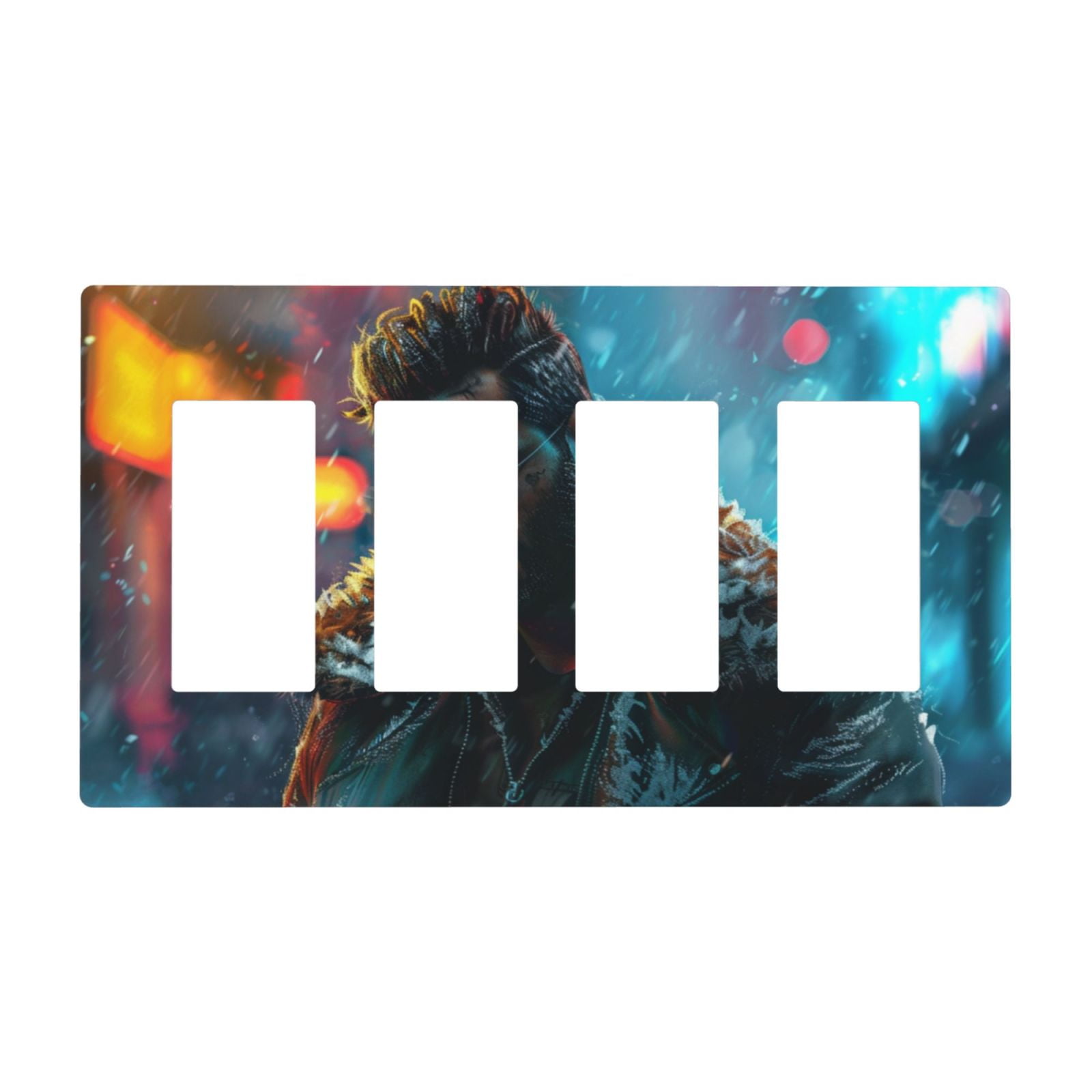 Game Neon Cyberpunk Style Switch Cover Decorative Wall Plate / 4-Gang ...