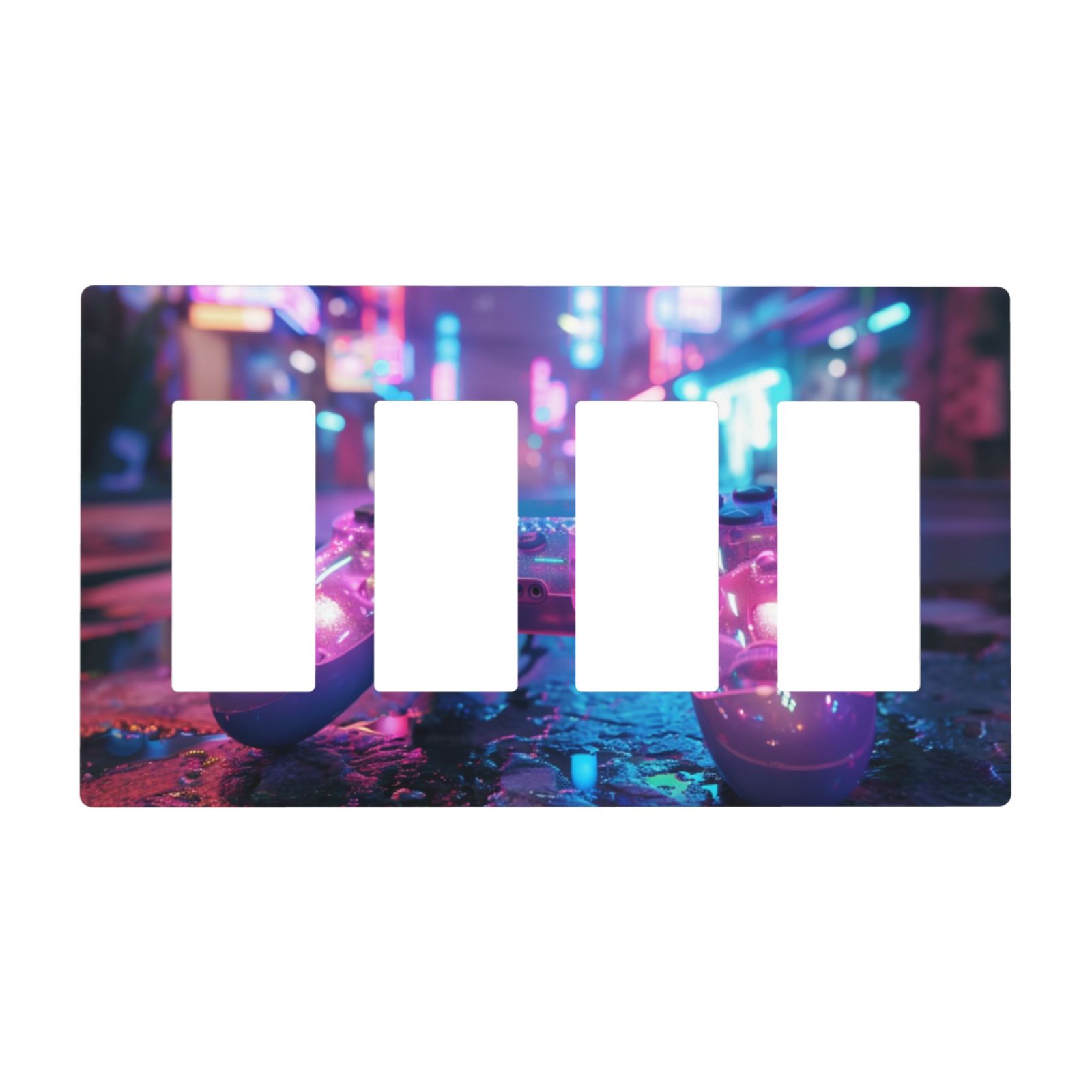 Game Neon Cyberpunk Style Switch Cover Decorative Wall Plate / 4-Gang ...