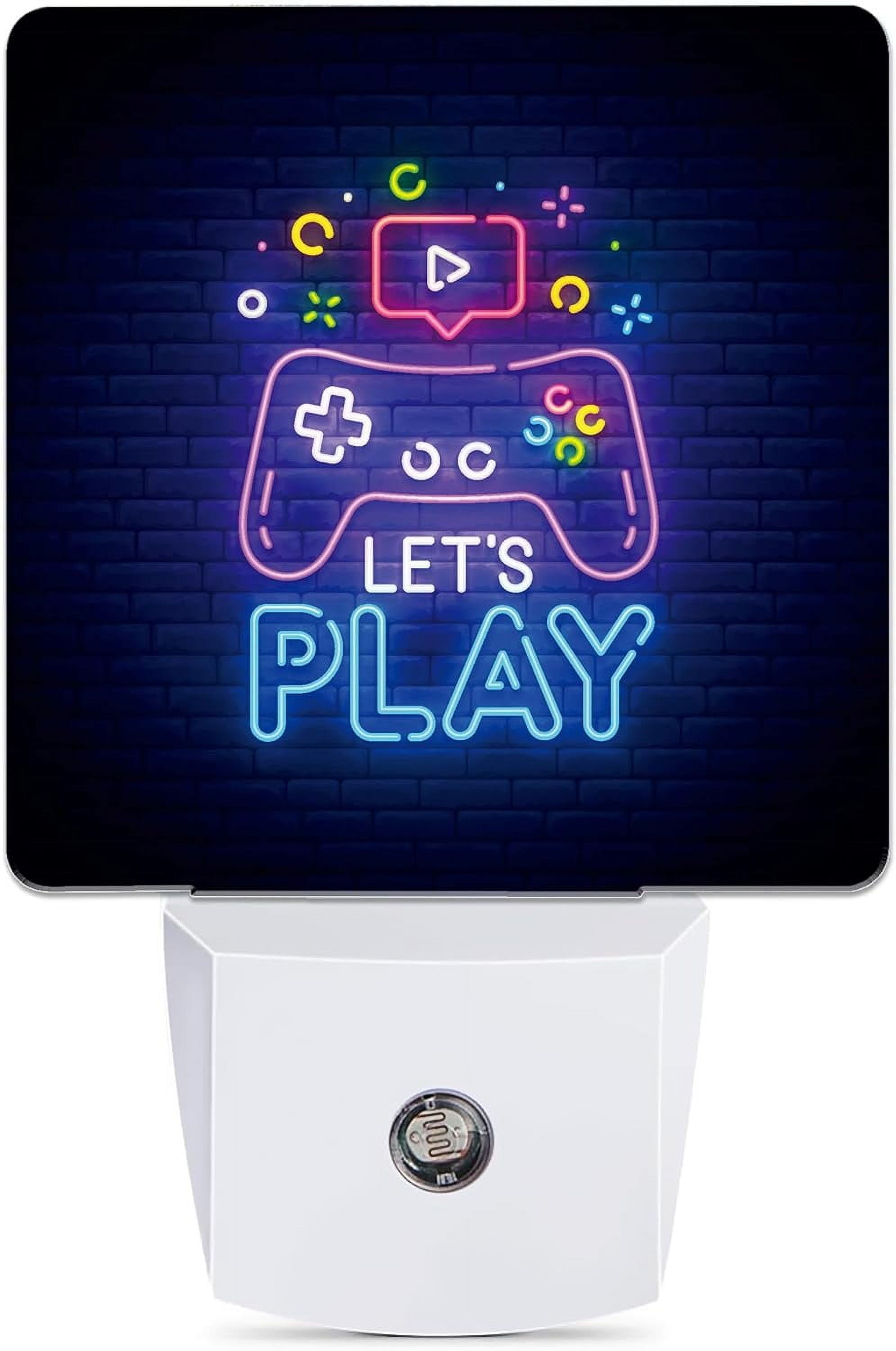 Game Neon Night Light, Let's Play Game Night Lights Plug into Wall ...