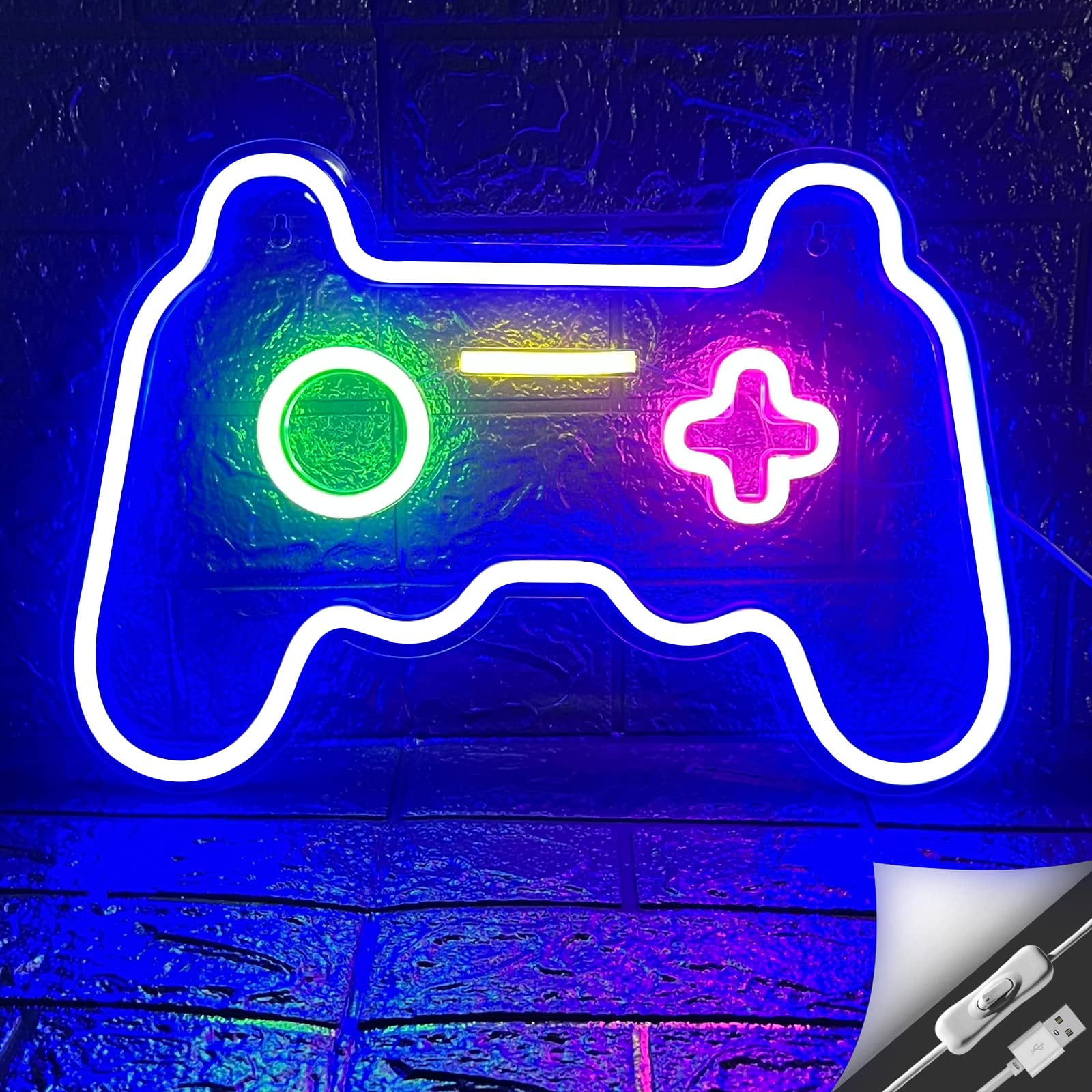 Game Neon Sign Gamepad Shape LED Neon Lights Signs for Wall Decor ...