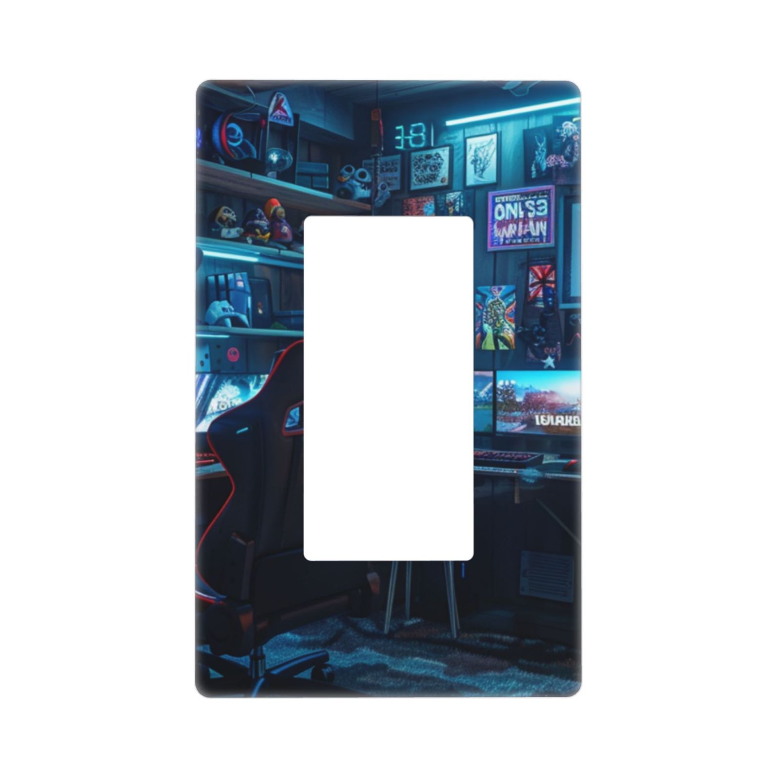 Game Neon Switch Cover Decorative Wall Plate / 1-Gang Screwless ...