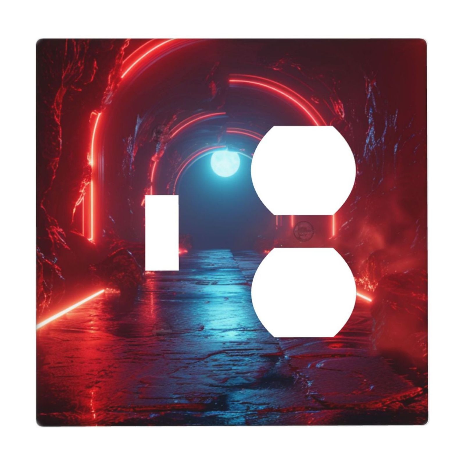 Game Neon Switch Cover Decorative Wall Plate / 2-Gang 1-Toggle 1-Duplex ...