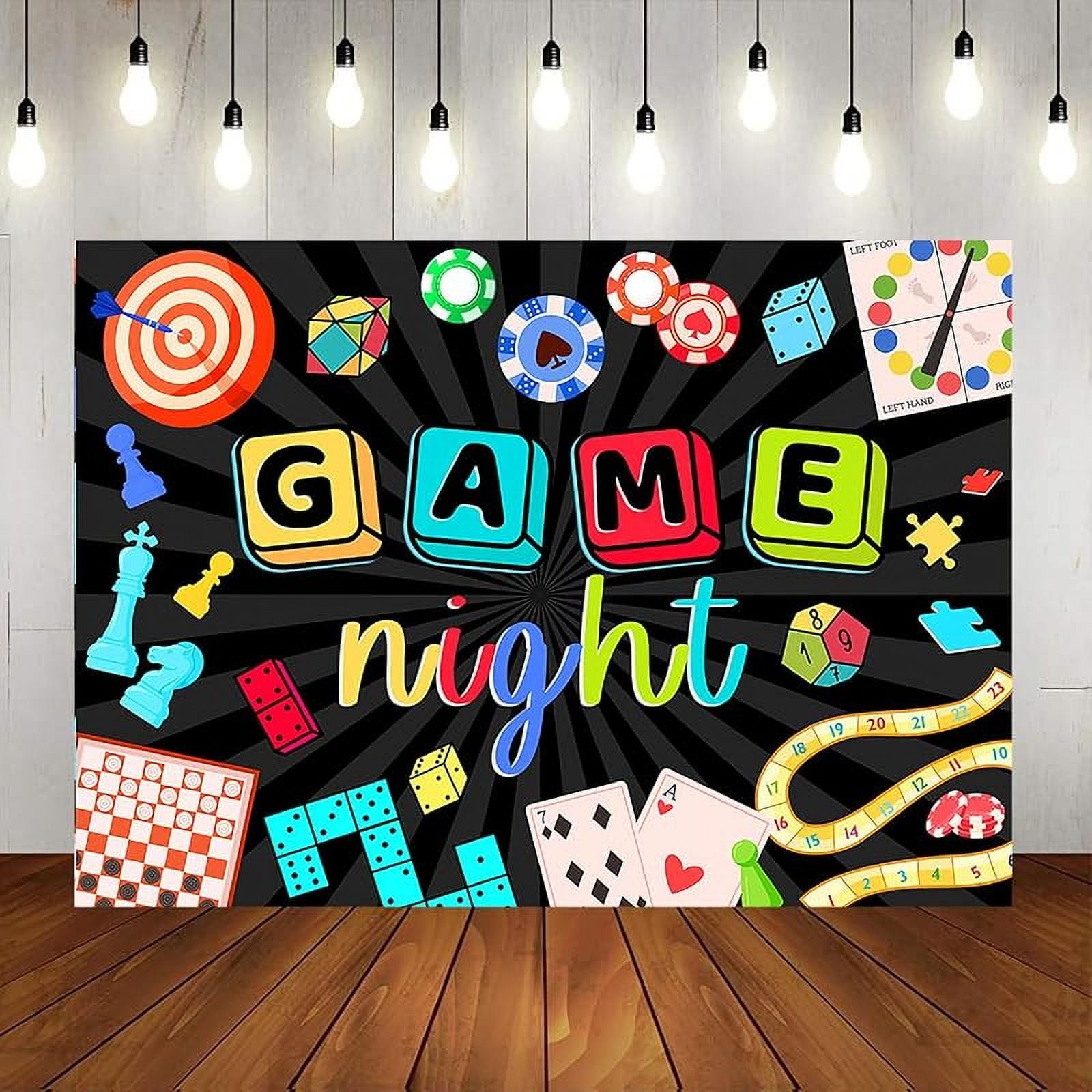 Game Night Backdrop Board Game Game Night Decorations for Adults Chess ...